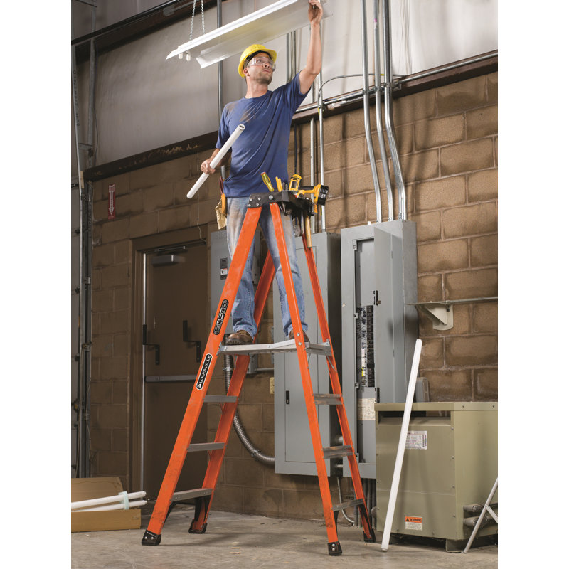 Louisville Ladder, 10 Ft, Fiberglass Pinnacle Platform Step Ladder ...