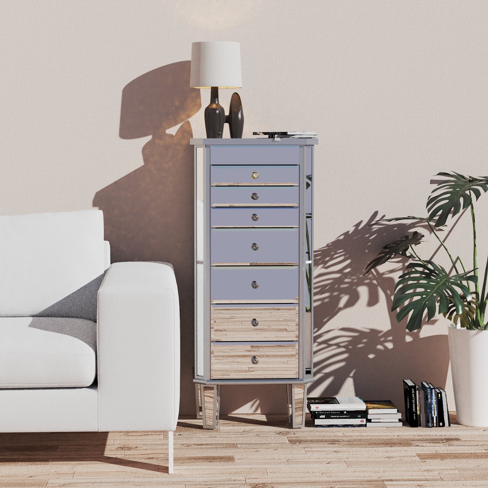 Rosdorf Park Jarryl 18.11'' Wide Free-standing Jewelry Armoire | Wayfair