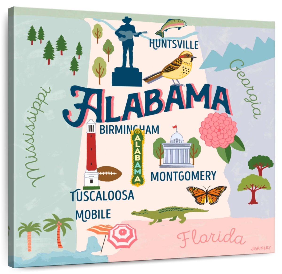 Breakwater Bay Aliaz State Maps - Alabama Attractions - Wayfair Canada