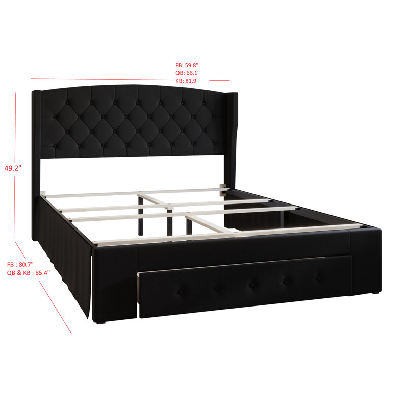 Lark Manor™ Alojzije King Tufted Upholstered Storage Panel Bed ...