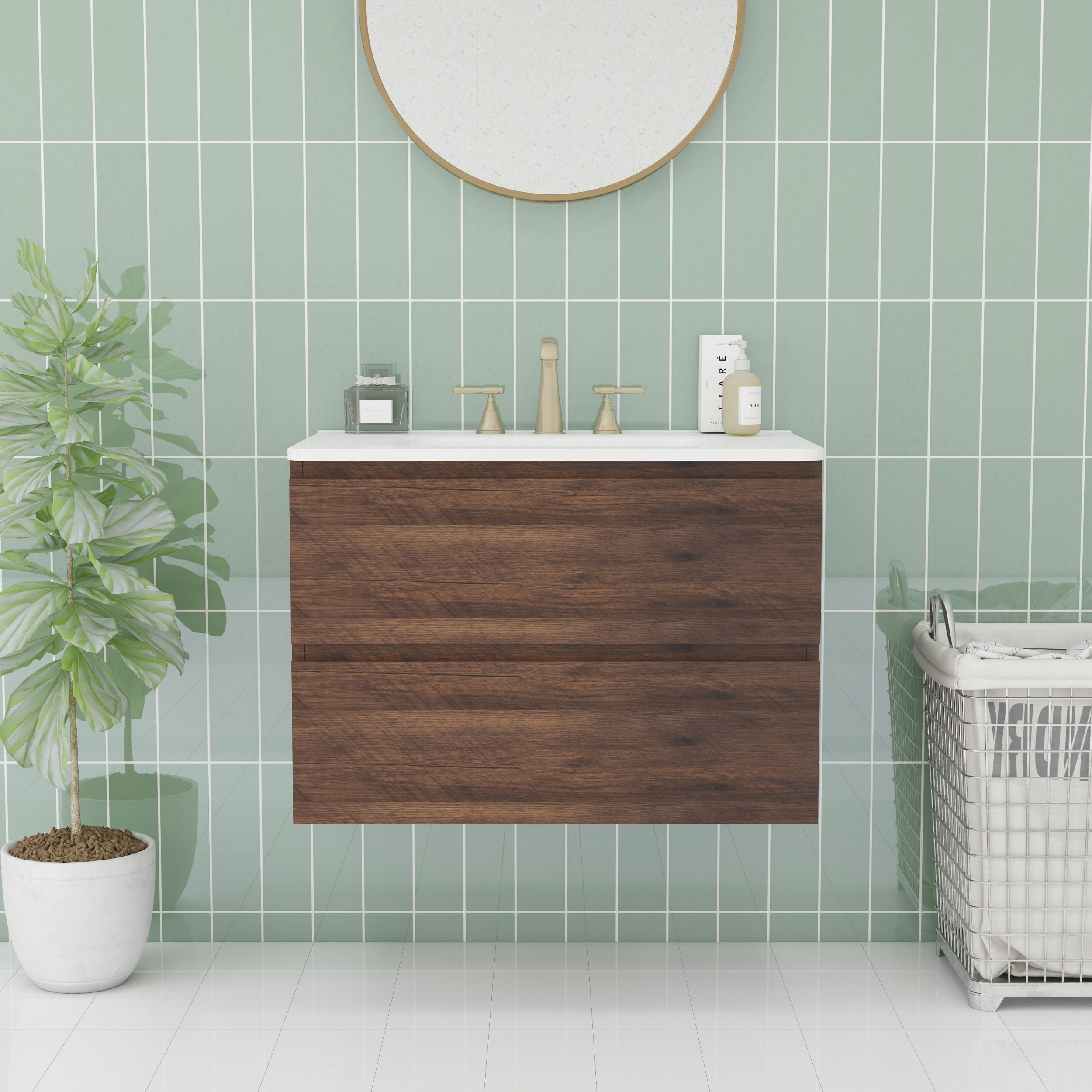 Ebern Designs Large Storage Floating Bathroom Vanity - Wayfair Canada