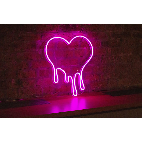 Happy Larry Mello Melted Heart 57Cm LED Neon Sign | Wayfair.co.uk