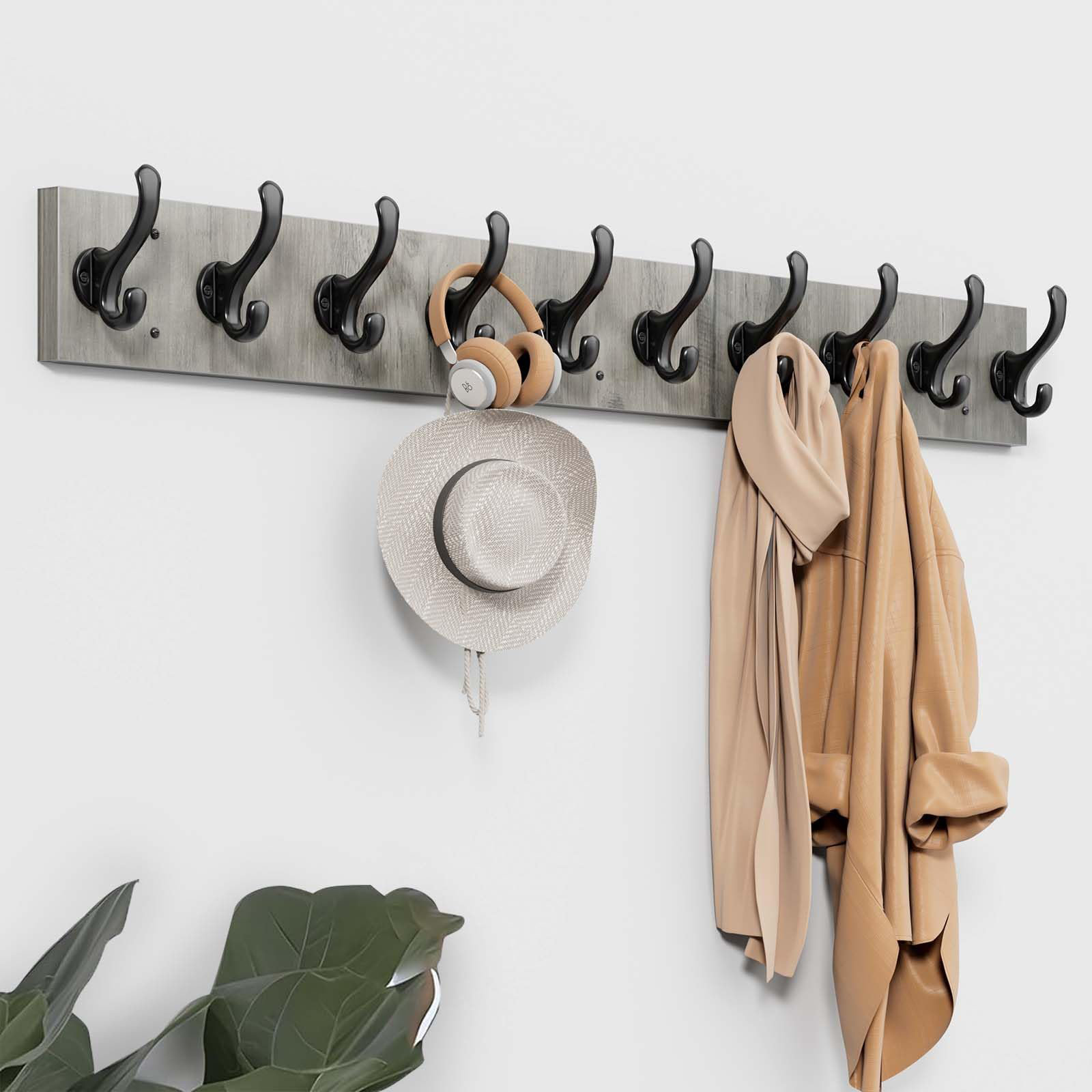 Williston Forge Keilee Wall 10 - Hook Wall Mounted Coat Rack & Reviews ...