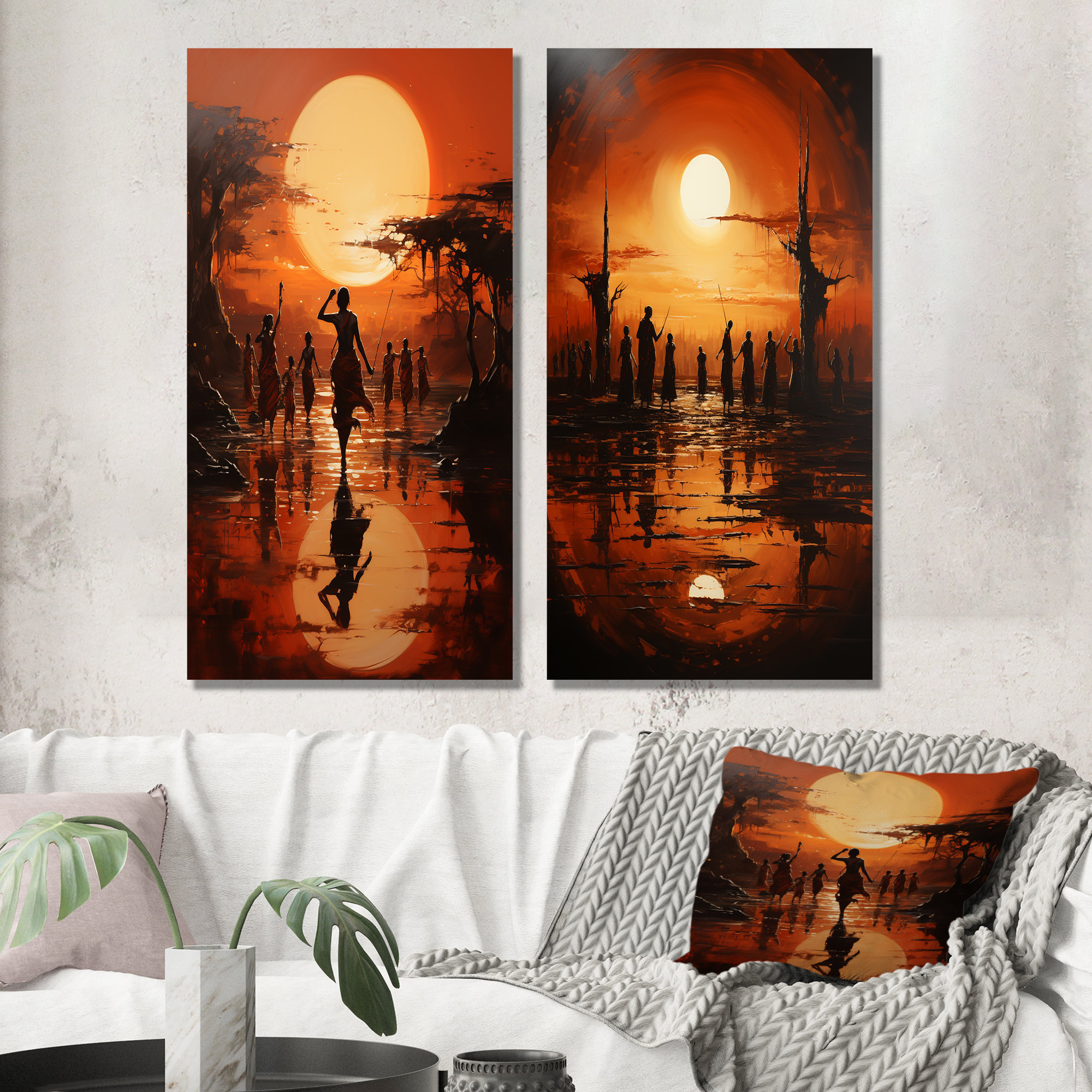 Lark Manor™ Native Orange Sunset On Tribal Rhythms - Sunrise & Sunset ...