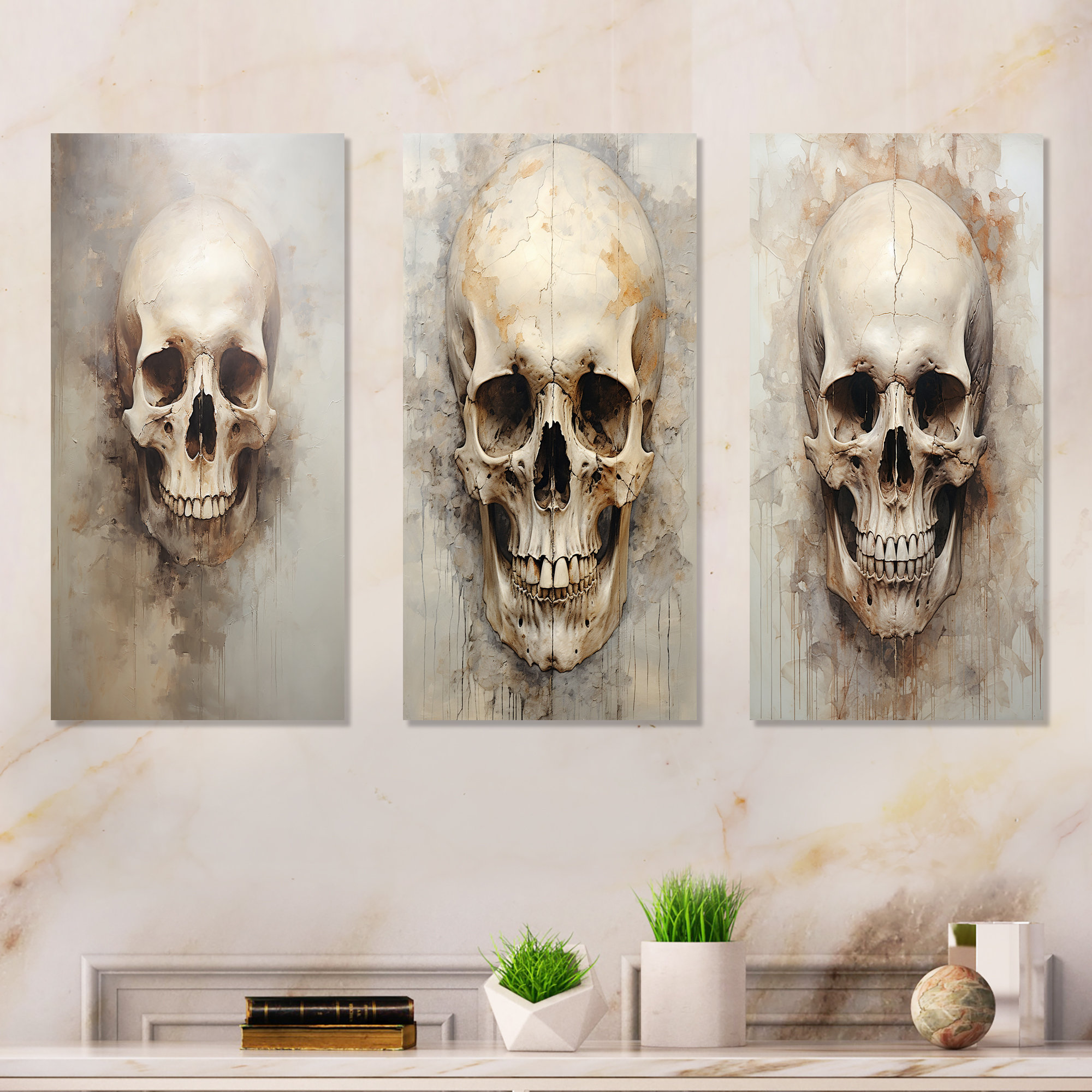 17 Stories Skull S Resonance - Skull Wall Decor Set Of 3 | Wayfair
