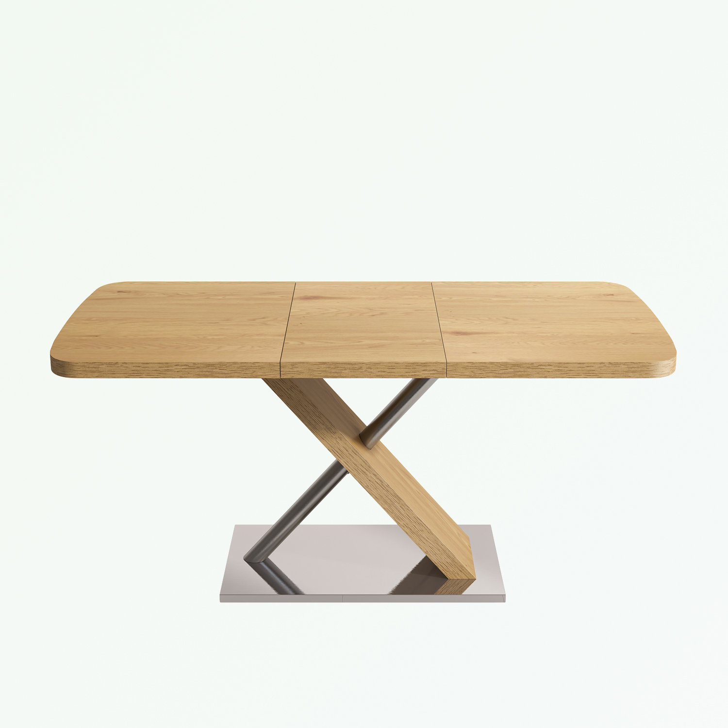 Brayden Studio® Retractable shape Dining Table with Metal Base | Wayfair