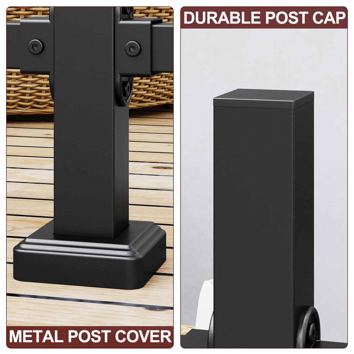 RoomTec 2-Pack Galvanized Steel Matte Black Deck Balusters - Wayfair Canada