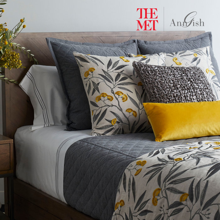 Ann Gish The Met x Ann Gish Alyssum Embroidered Padded Throw | Perigold