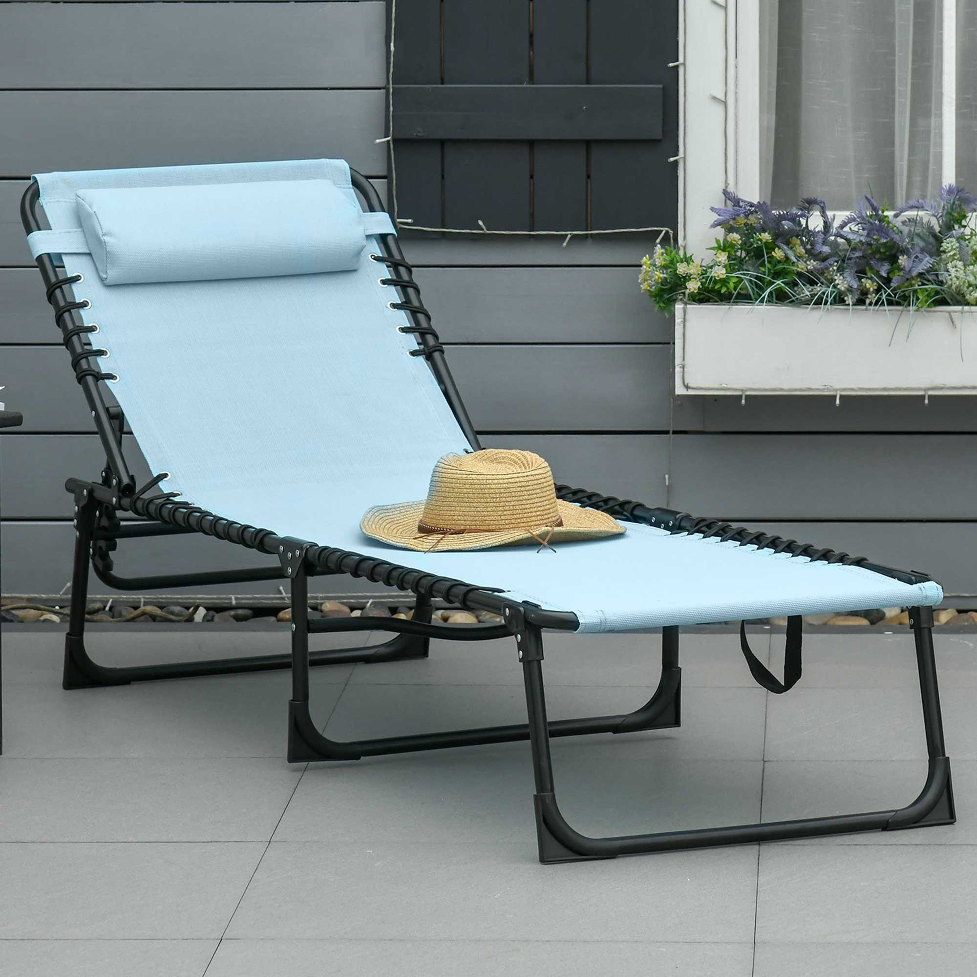 Latitude Run® Sunbed Folding Recliner with Headrest - Wayfair Canada