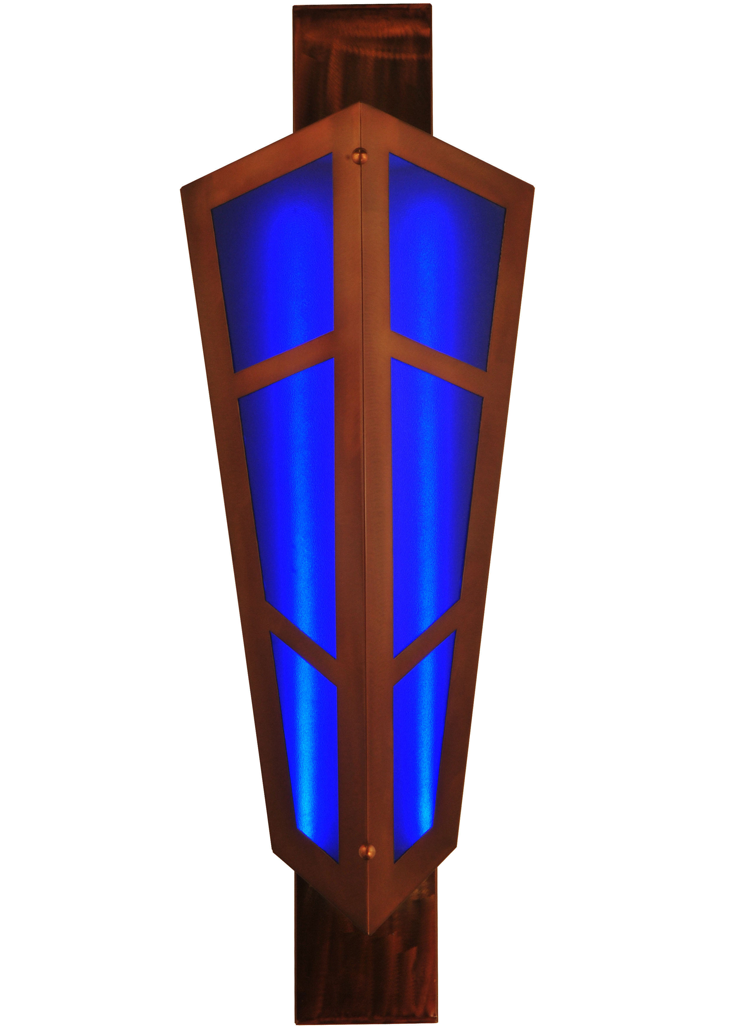 Meyda Lighting Polaris LED Dimmable Brown/Blue Flush Mounted Sconce ...