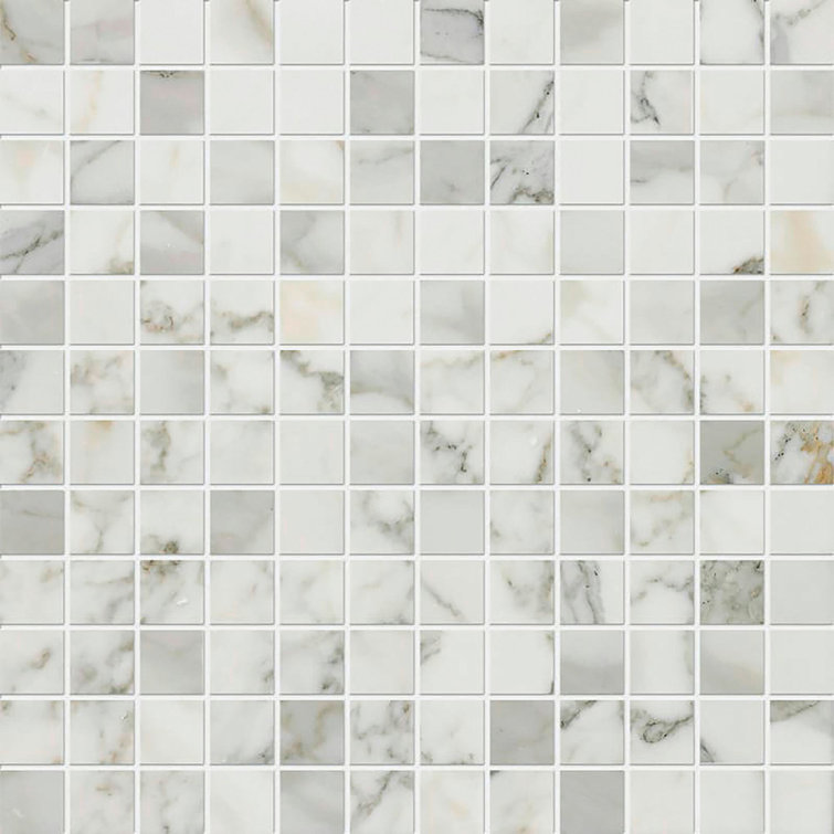 Nesttile 12" x 12" Marble Grid Mosaic Tile | Wayfair