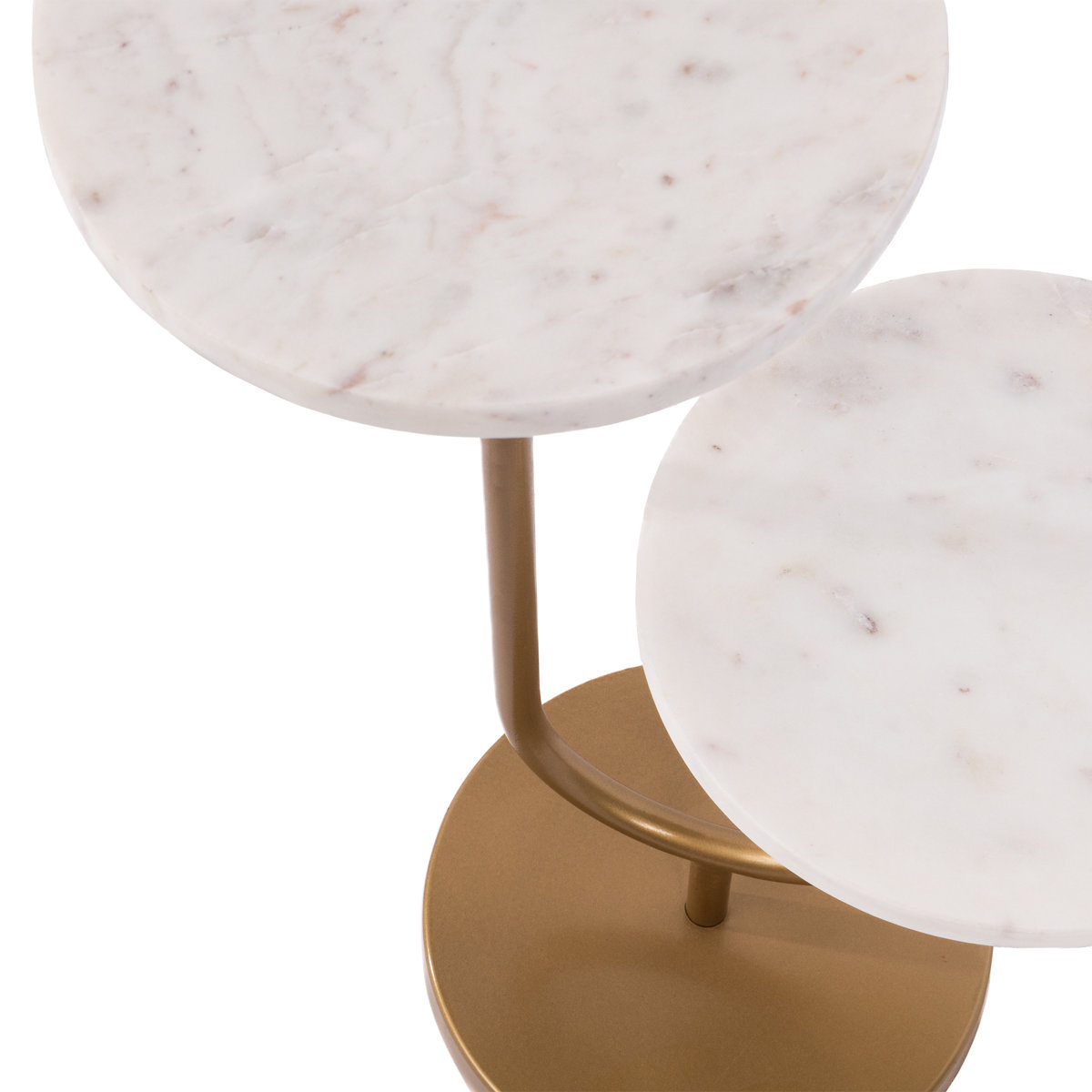 Mercer41 Two Tiered Natural Marble And Gold Accent Table & Reviews ...