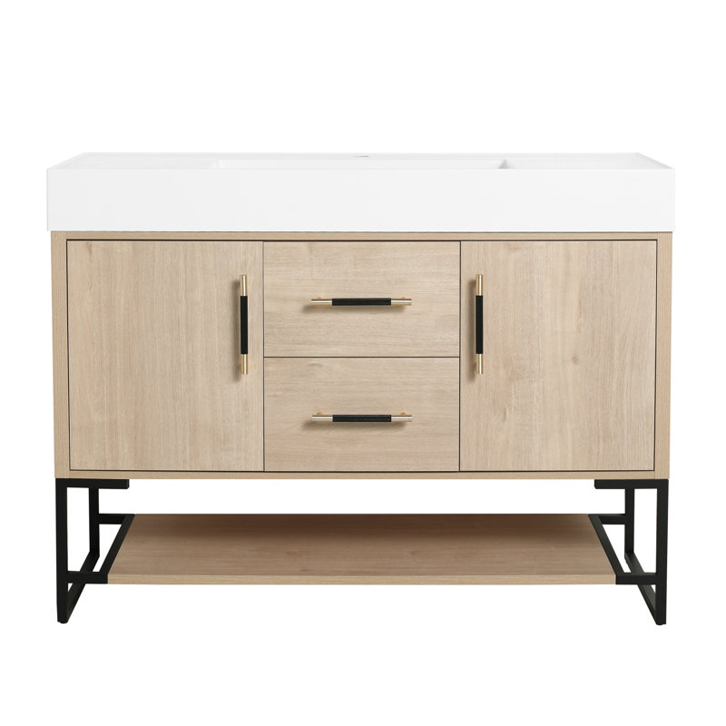 Hokku Designs Marabell 48 Inch Bathroom Vanity Freestanding Design With ...