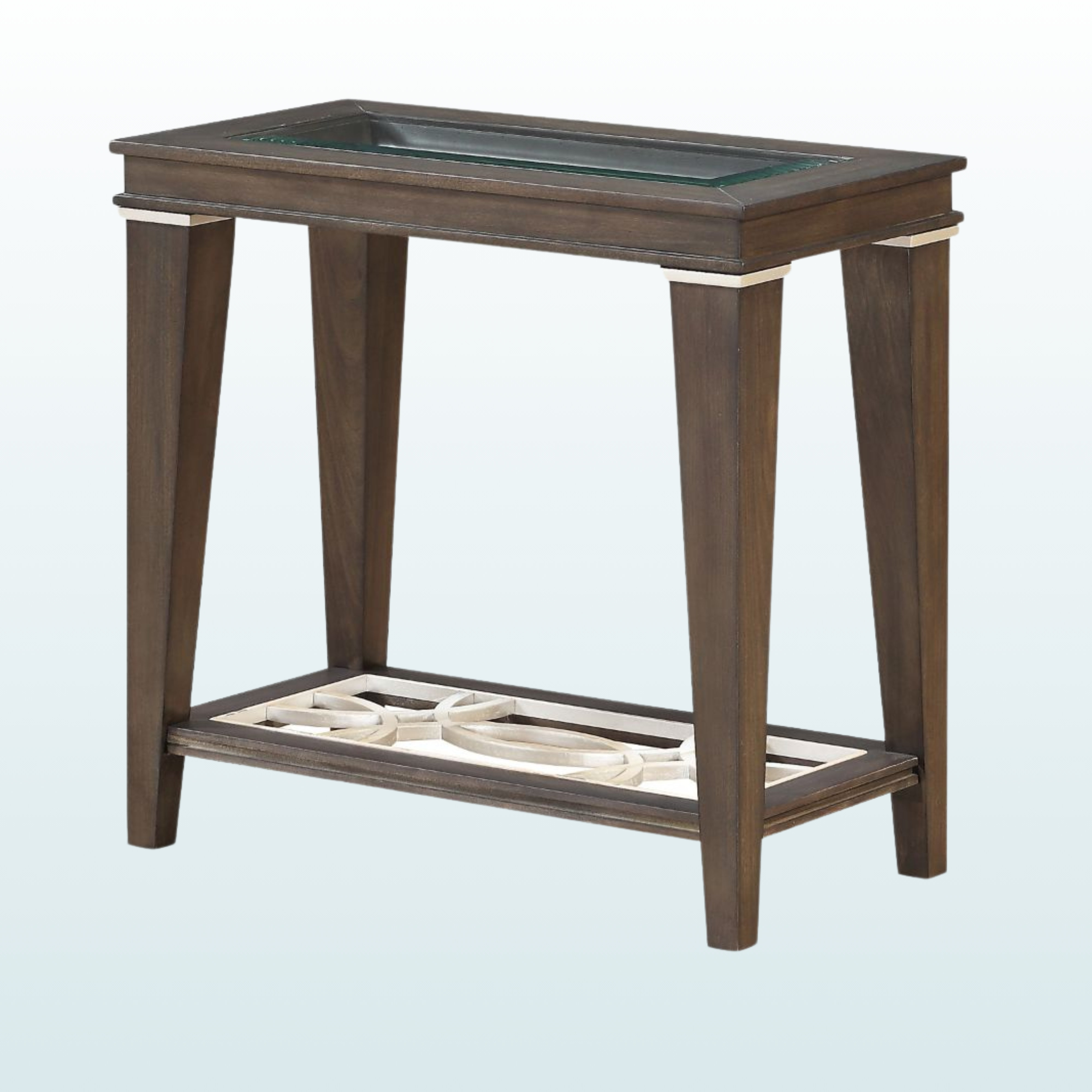 Corrigan Studio® Calm Walnut & Glass Accent Table | Wayfair