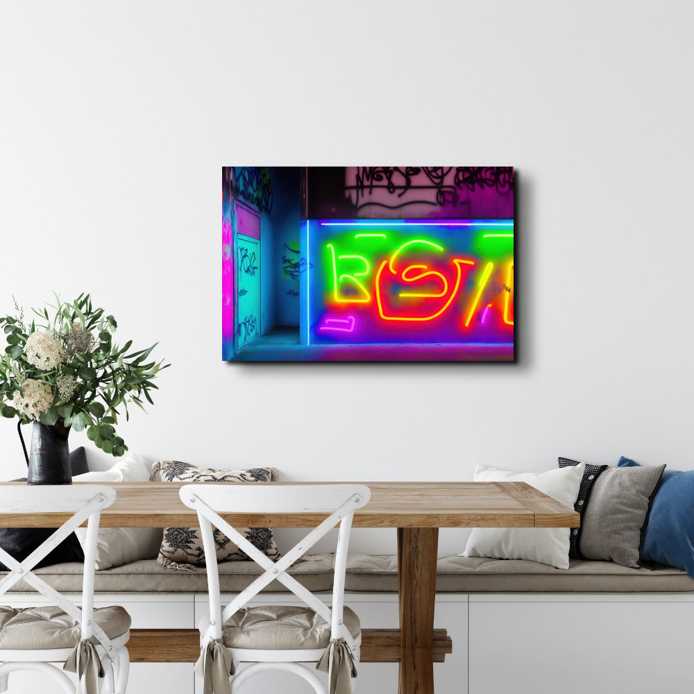 ATX Art Group LLC Subway Neon Graffiti Restroom Pop Art On Canvas, PAF ...