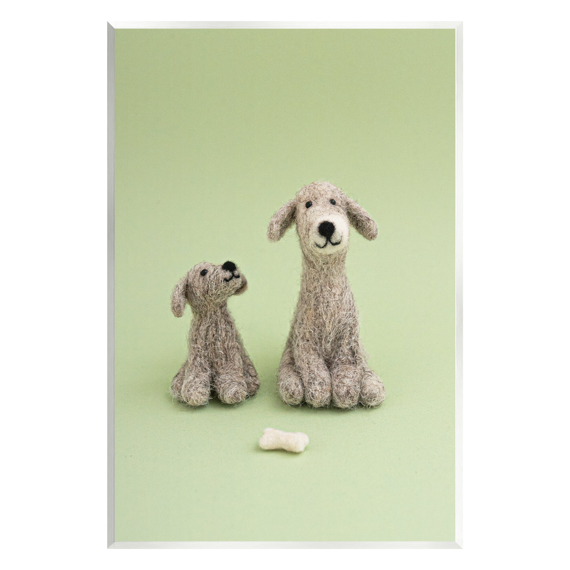 Stupell Industries Happy Dogs and Bone Green Background by Sally ...