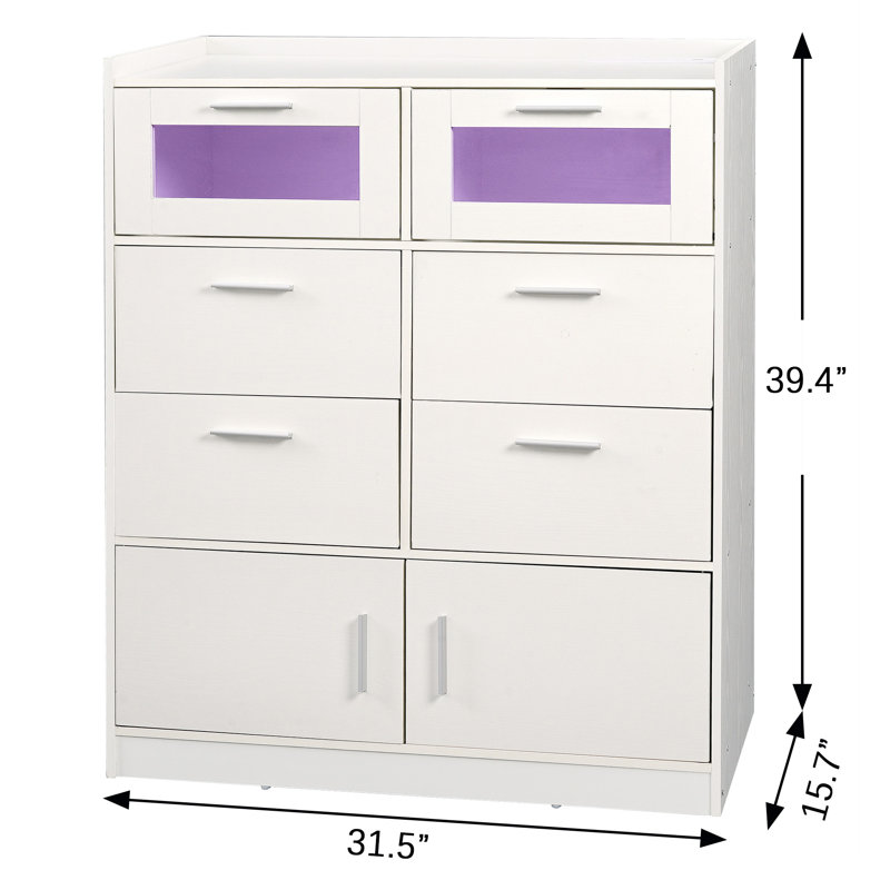Ebern Designs Storage Accent Cabinet With LED Lights Chest | Wayfair
