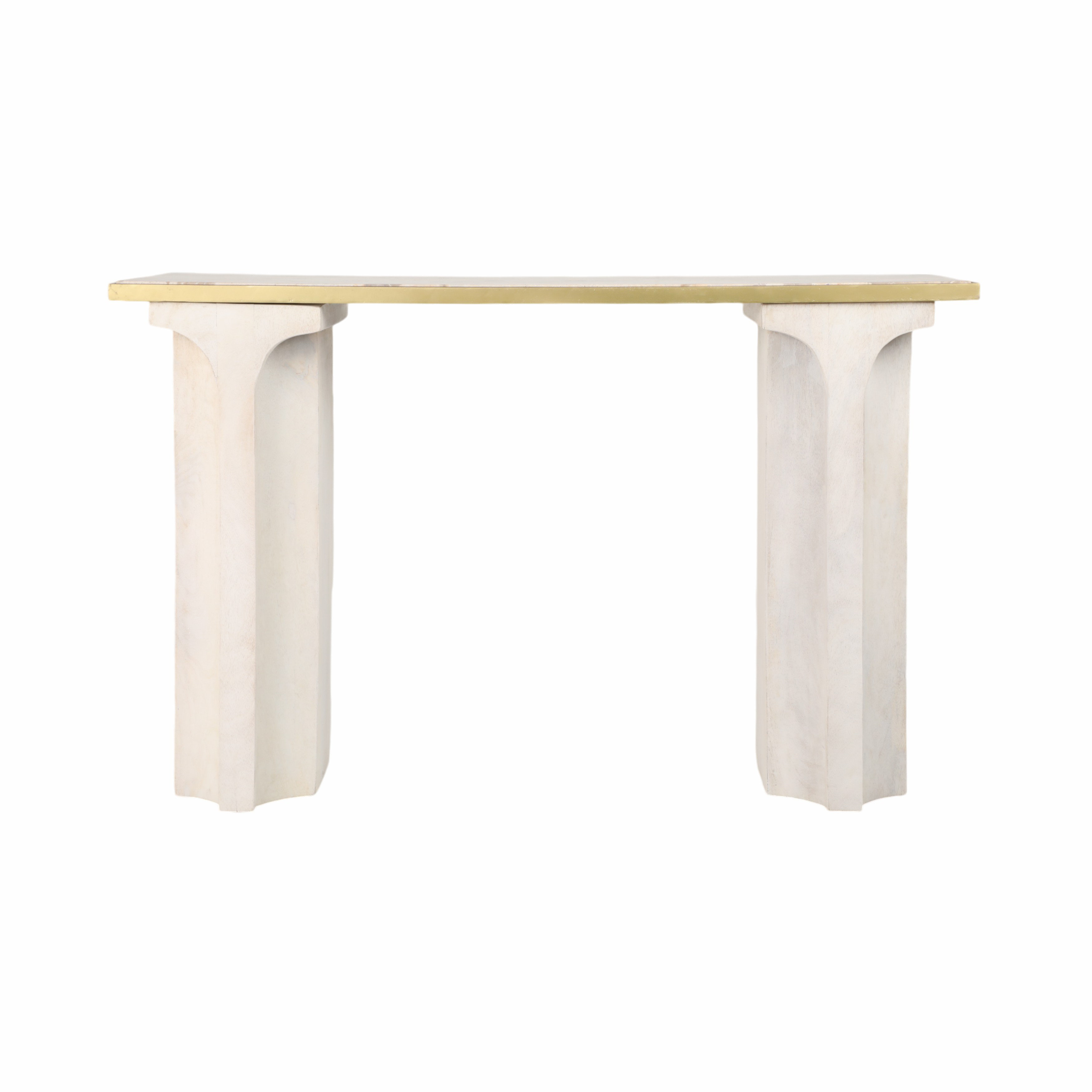 Wildon Home® 47" Gyimah Travertine Top Console Table, Neutral Tones ...