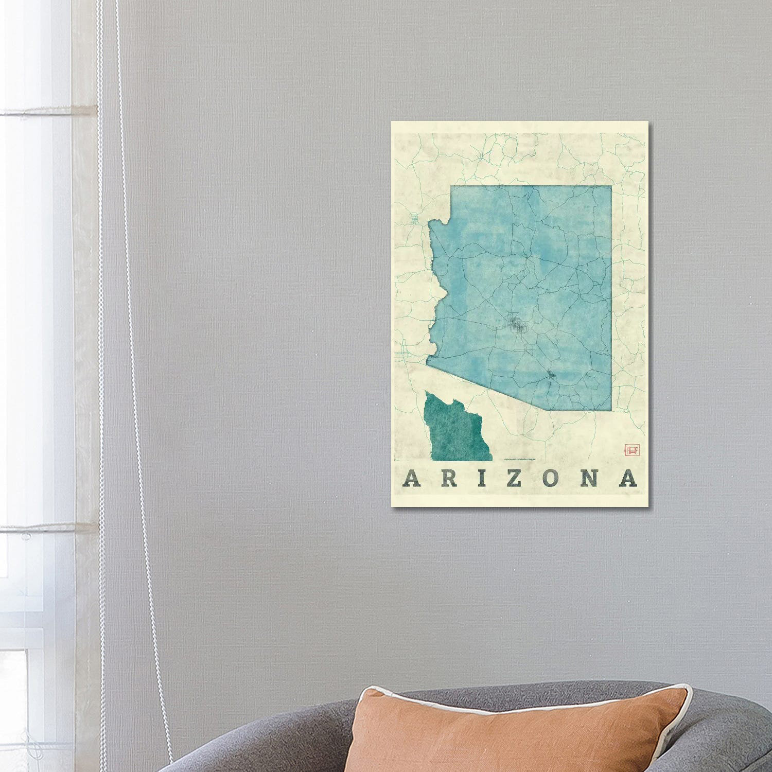 Borough Wharf Arizona Map by Hubert Roguski - Wrapped Canvas Graphic ...