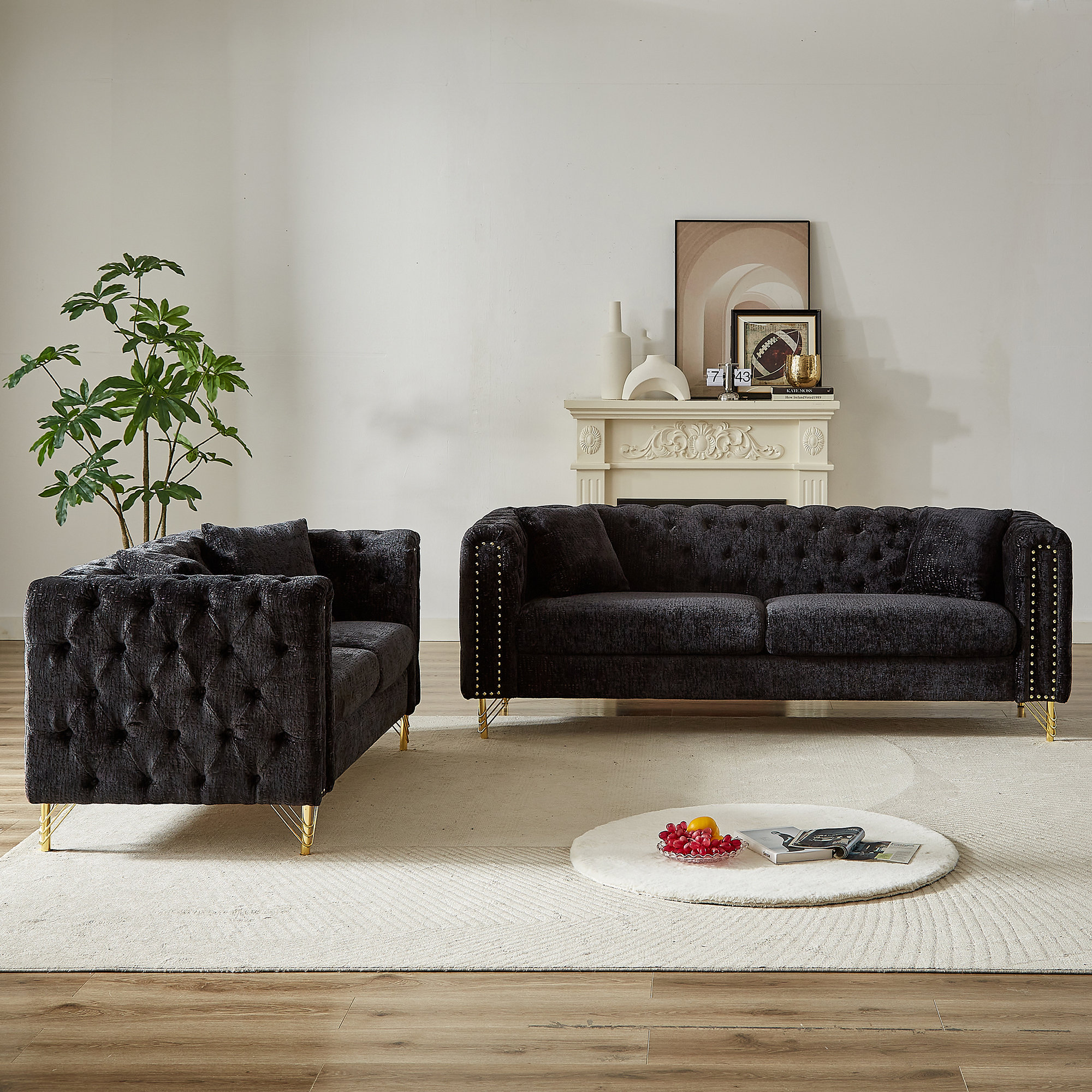 Latitude Run® 2-Seater And 3-Seater Combination Sofa Chenille ...