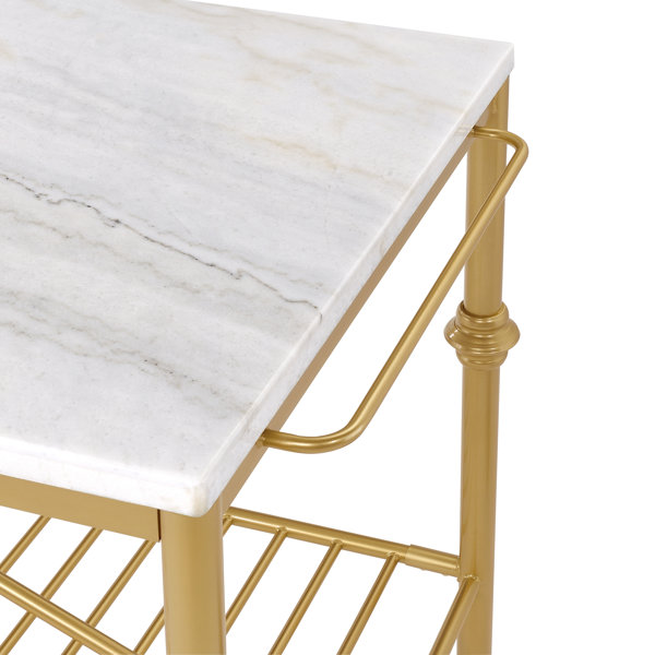 Lark Manor™ Allisun 57.88" Width Marble Top Kitchen Island & Reviews ...