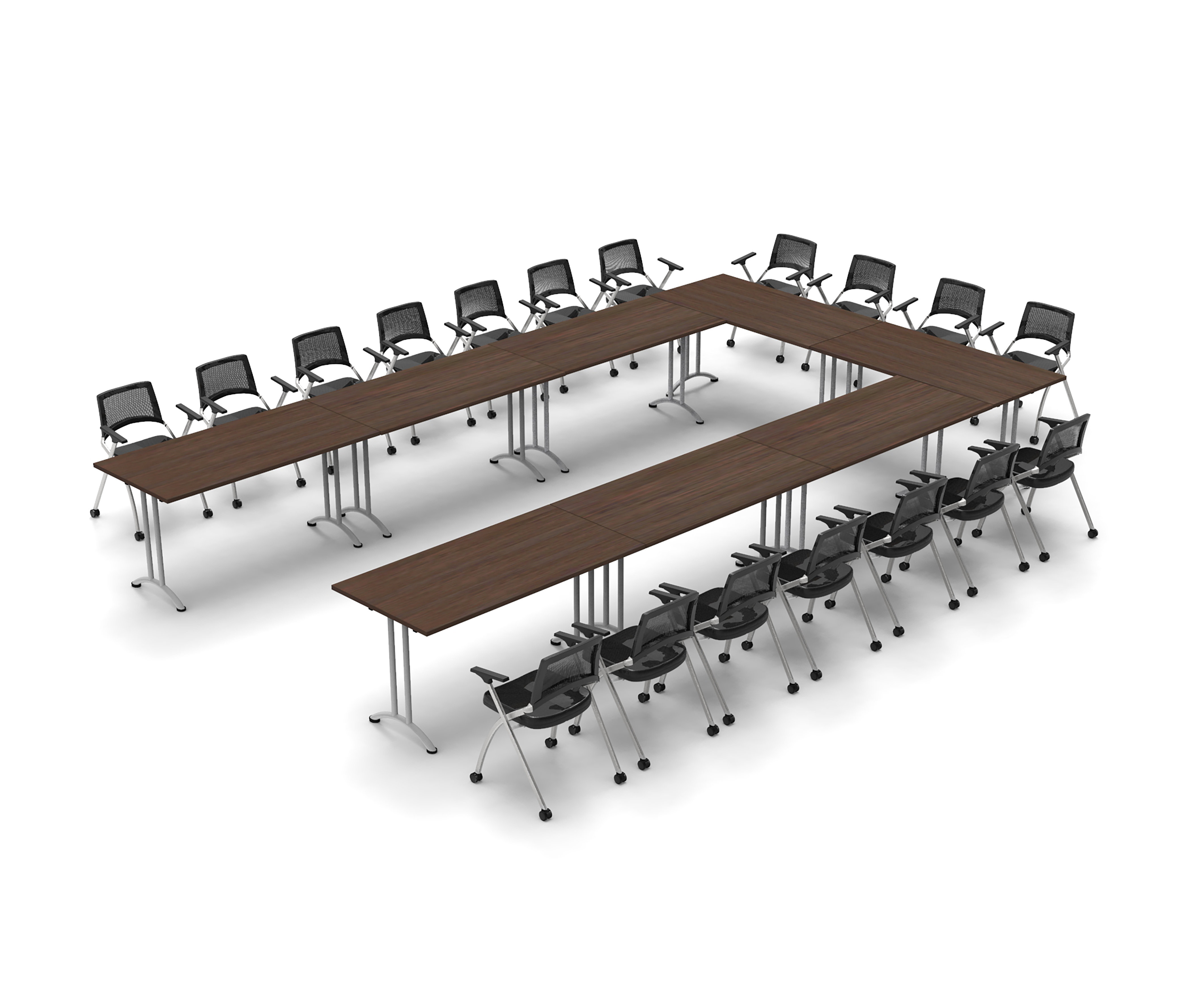 TeamWORK Tables 18 Person Conference Meeting Tables with 18 Chairs Complete Set | Wayfair