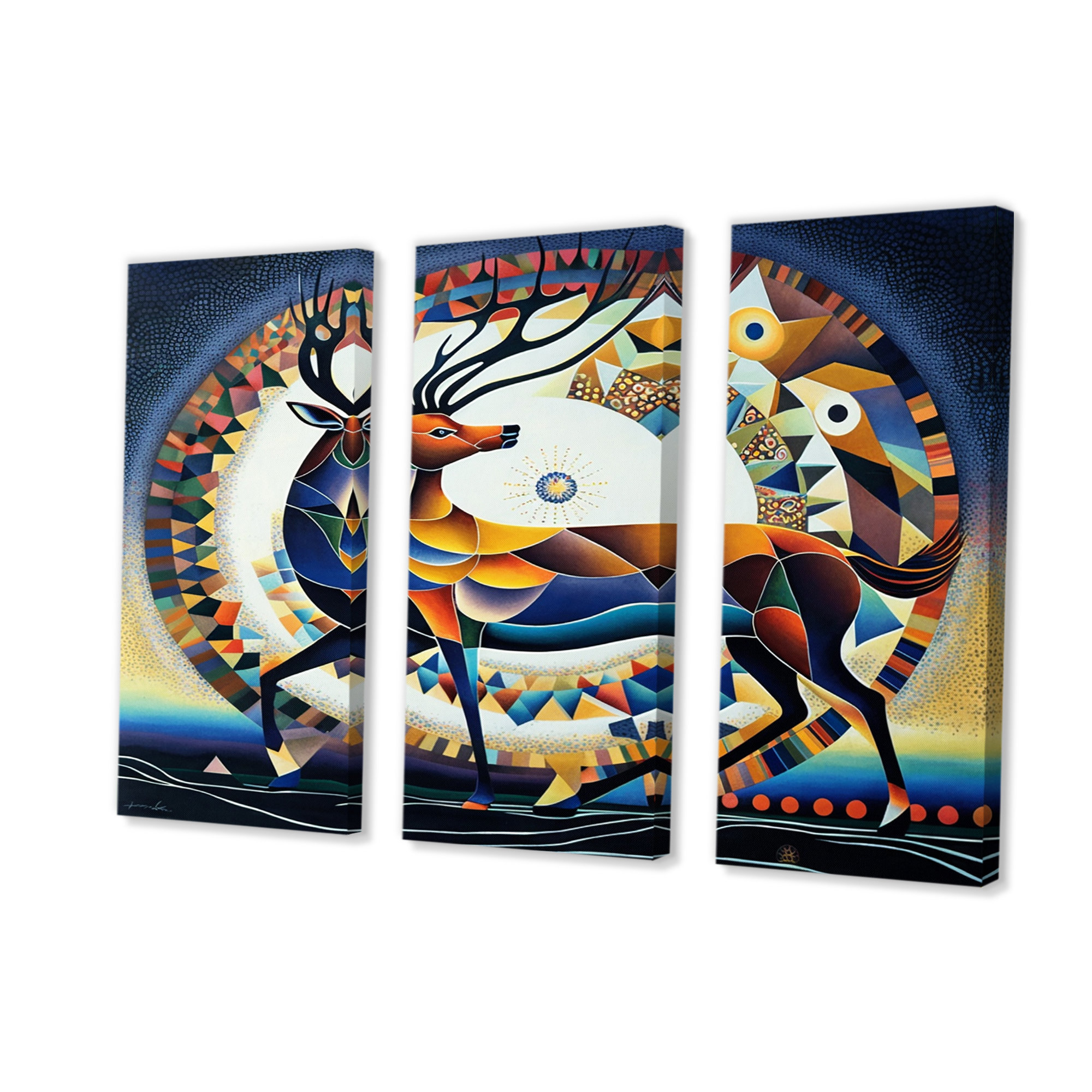 Design Art Gracious Deer Retro Geometric I - Animals Deer Wall Art ...