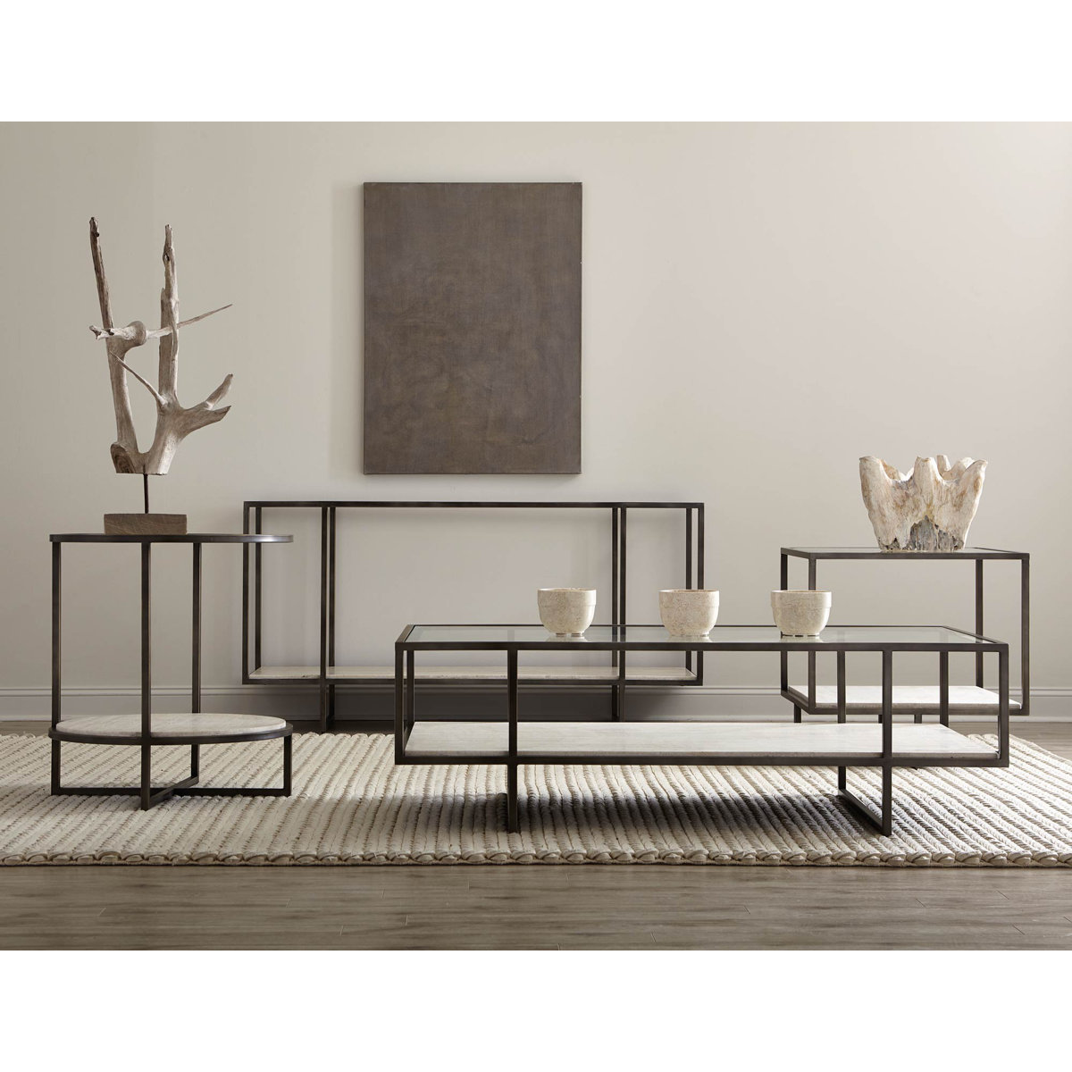 Bernhardt Harlow Glass Top Cross Legs End Table with Storage & Reviews ...