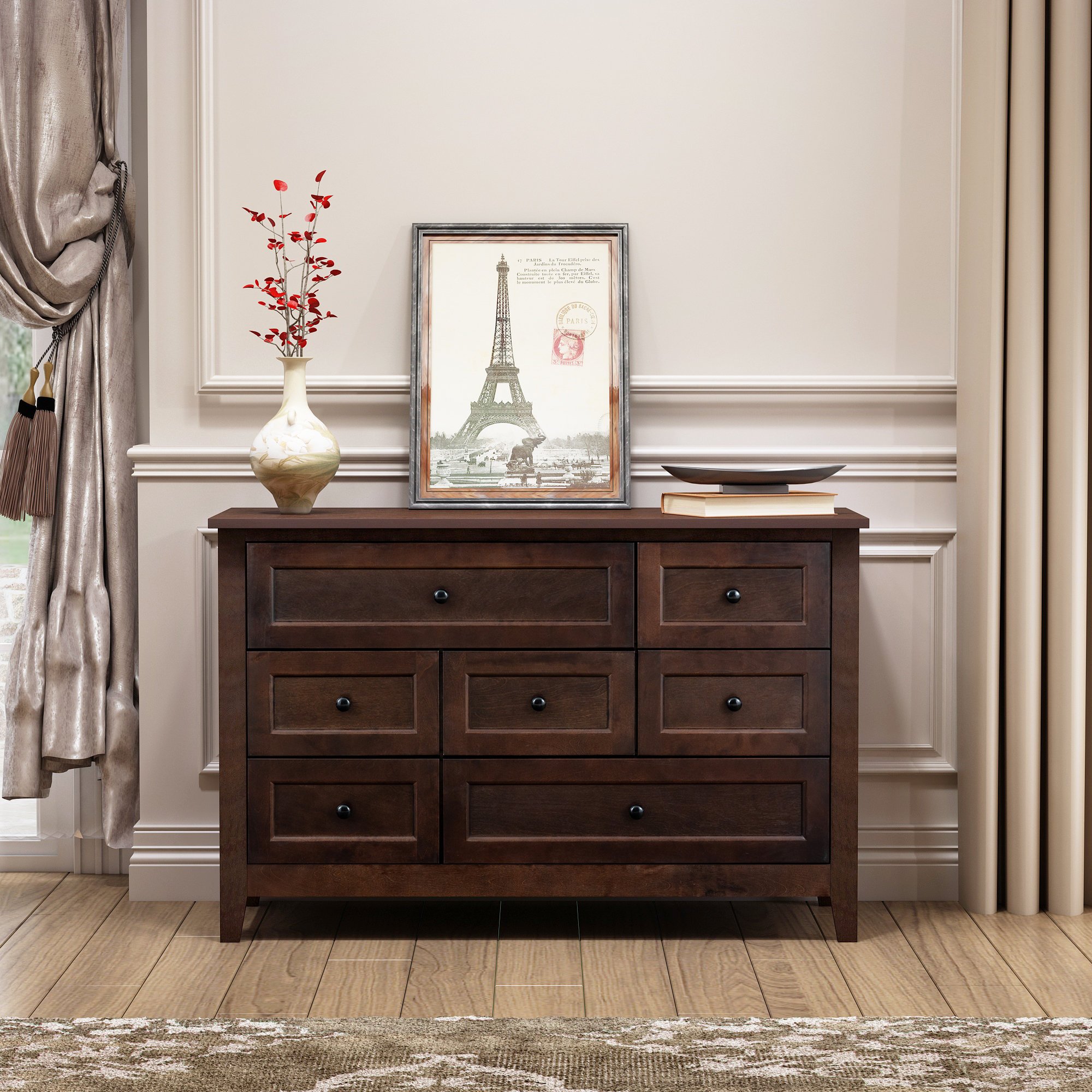 Red Barrel Studio® Solid Wood Furniture with Spray-painted Drawer ...