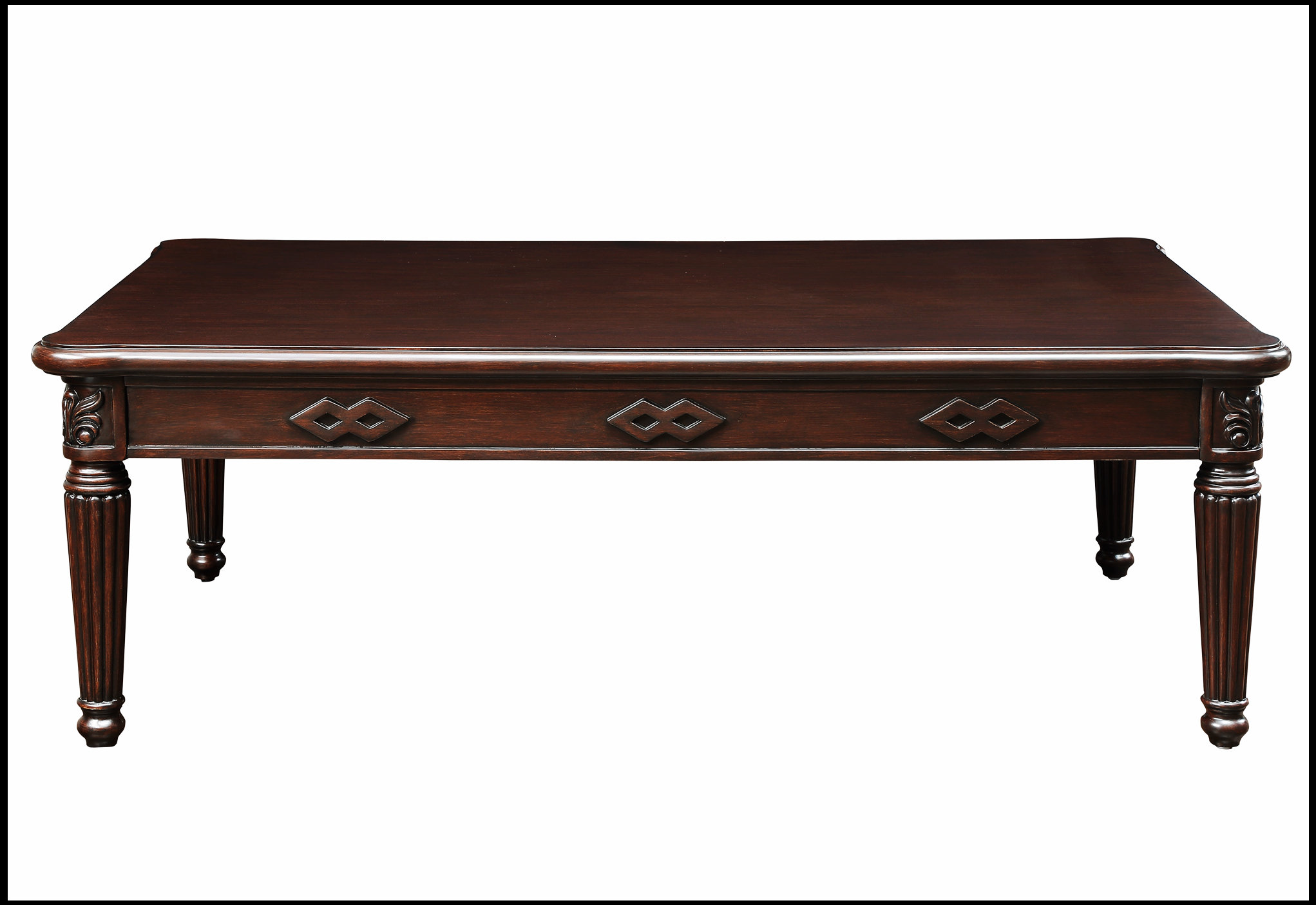 Everly Quinn Espresso Coffee Table with Turned Legs, Sturdy and Durable for Modern Living, Easy ...