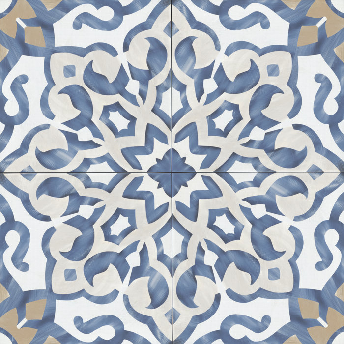 Bedrosians Villa Azul 10" x 10" Porcelain Spanish/Moroccan Singular ...