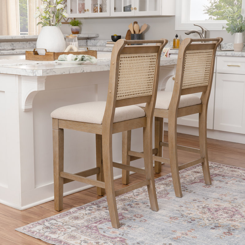 Lark Manor™ Breider Natural Cane Counter Stool & Reviews | Wayfair