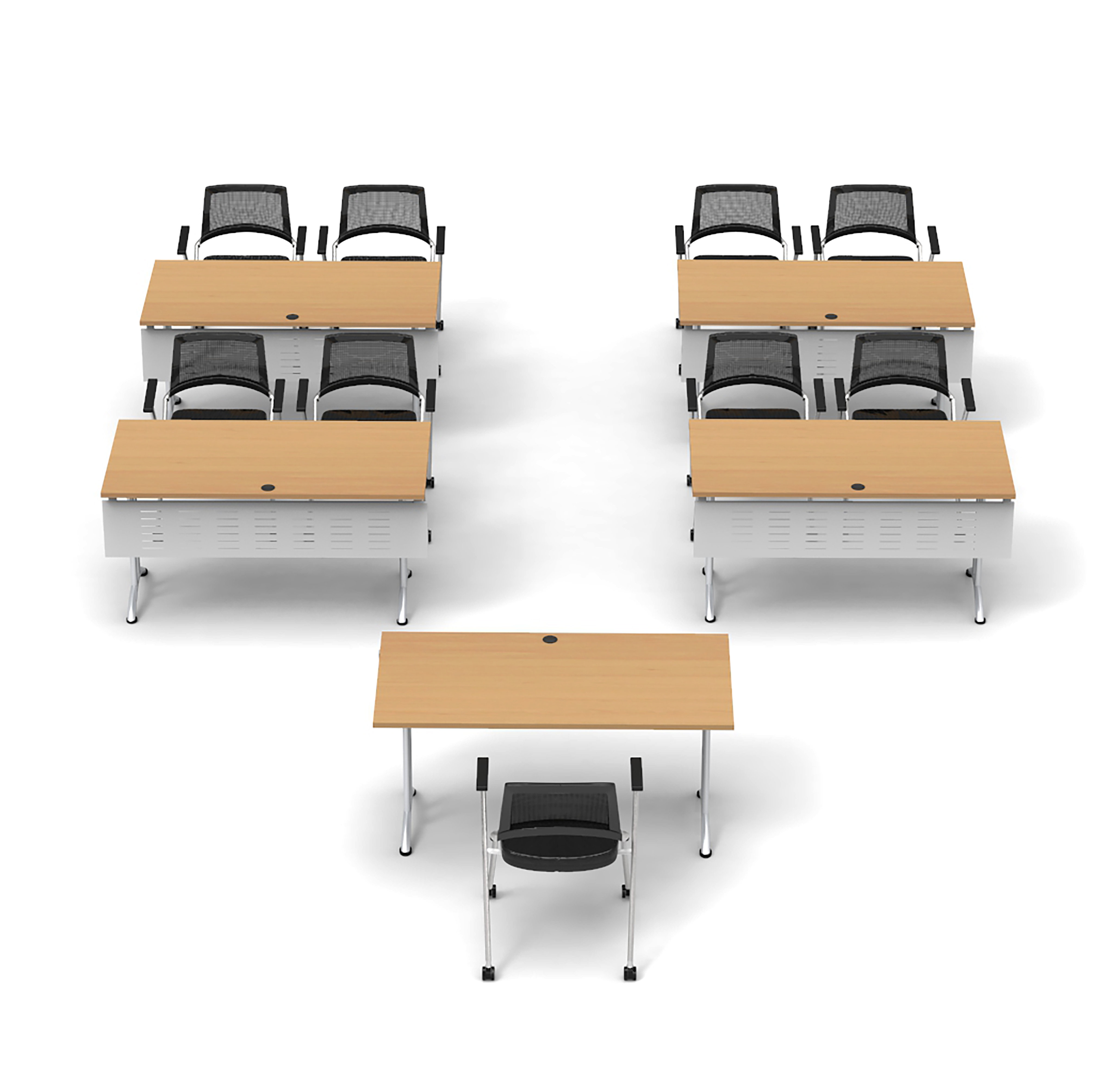 TeamWORK Tables 9 Person Training Meeting Seminar Tables with Modesty ...