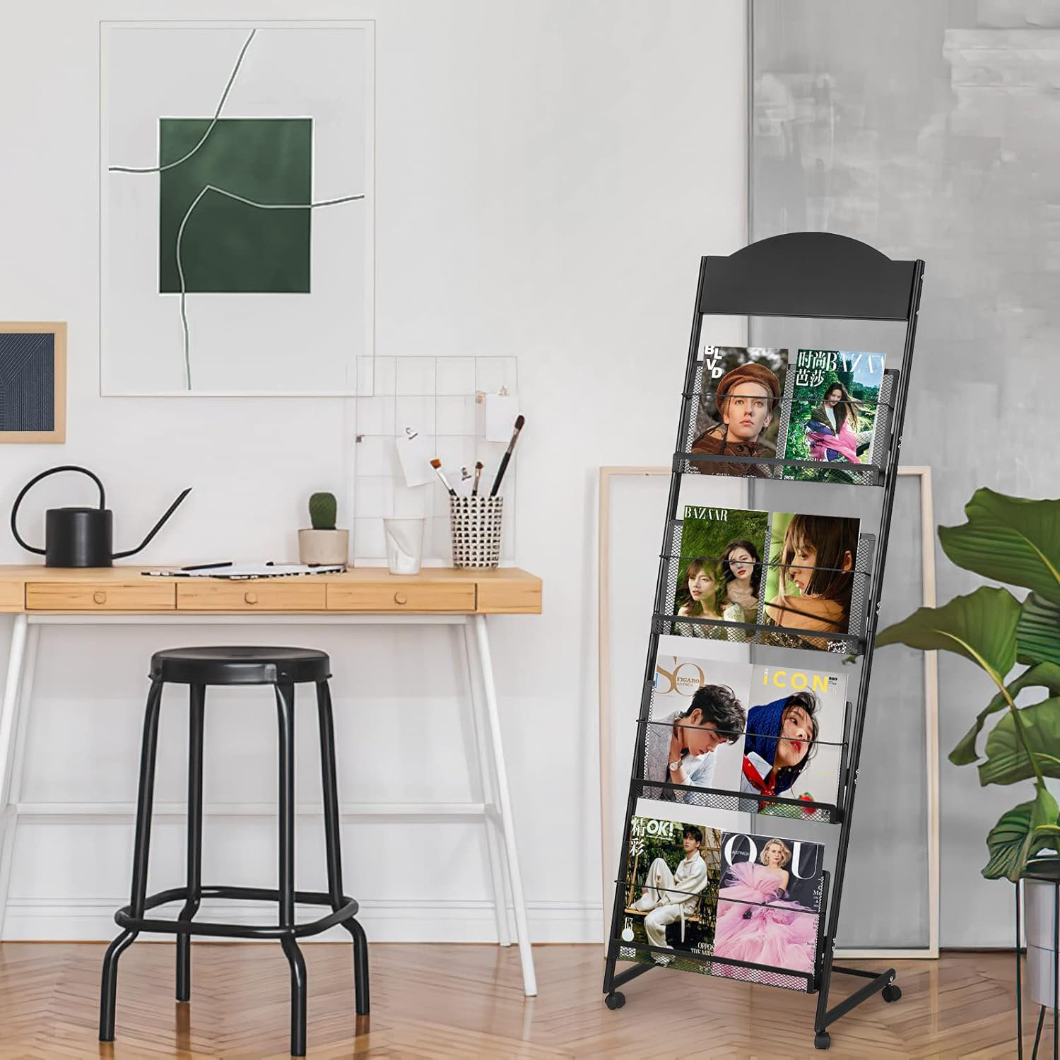 Rebrilliant Pergrim Metal Free Standing Magazine Rack | Wayfair