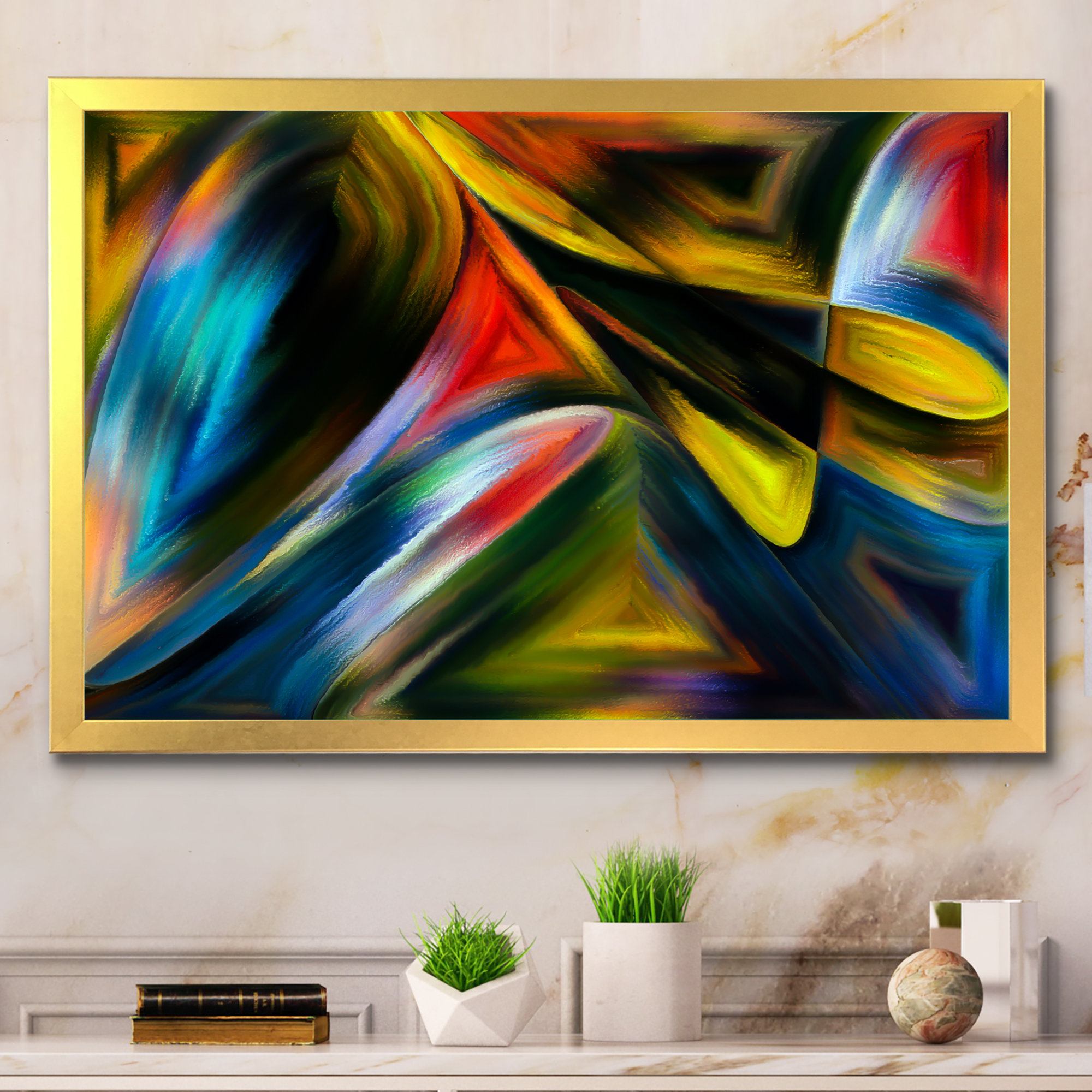 Wrought Studio™ Geometry - Picture Frame Graphic Art on Canvas | Wayfair