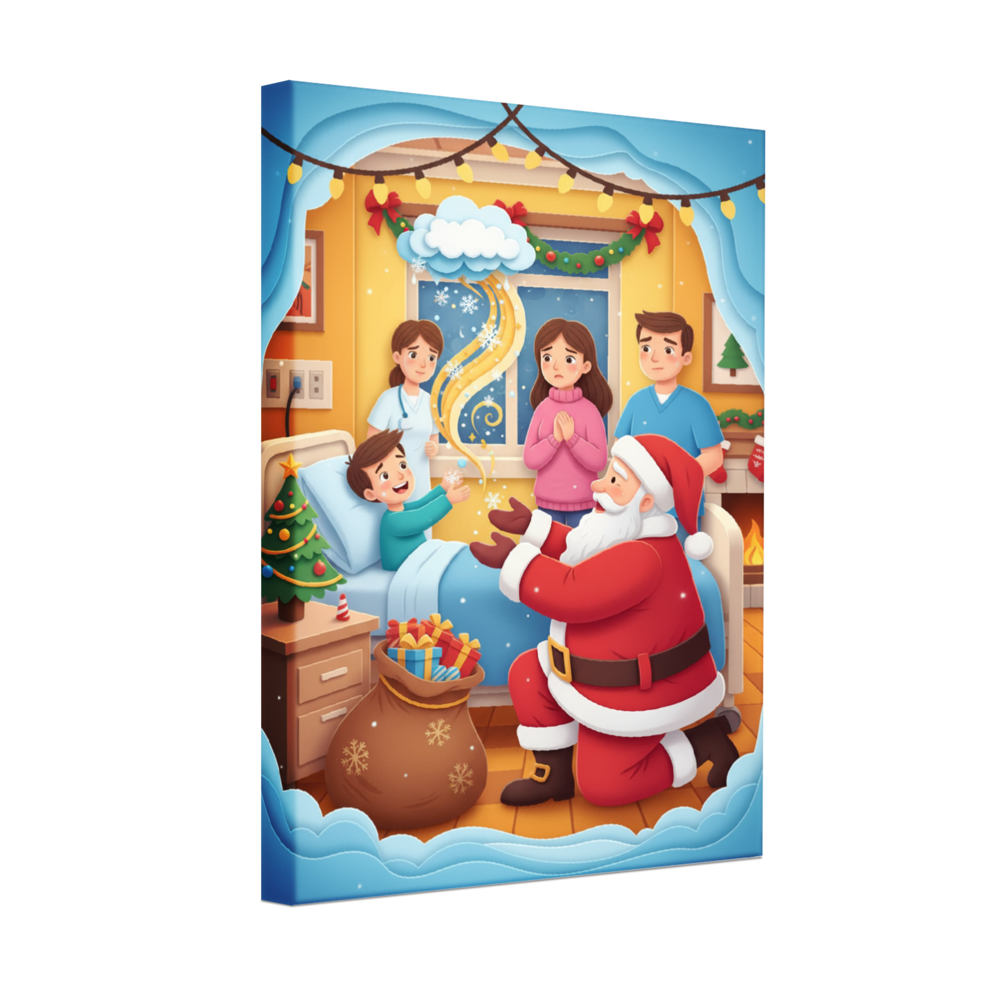 Canora Grey Christmas Santa Claus Visits Hospital Patient With Family ...