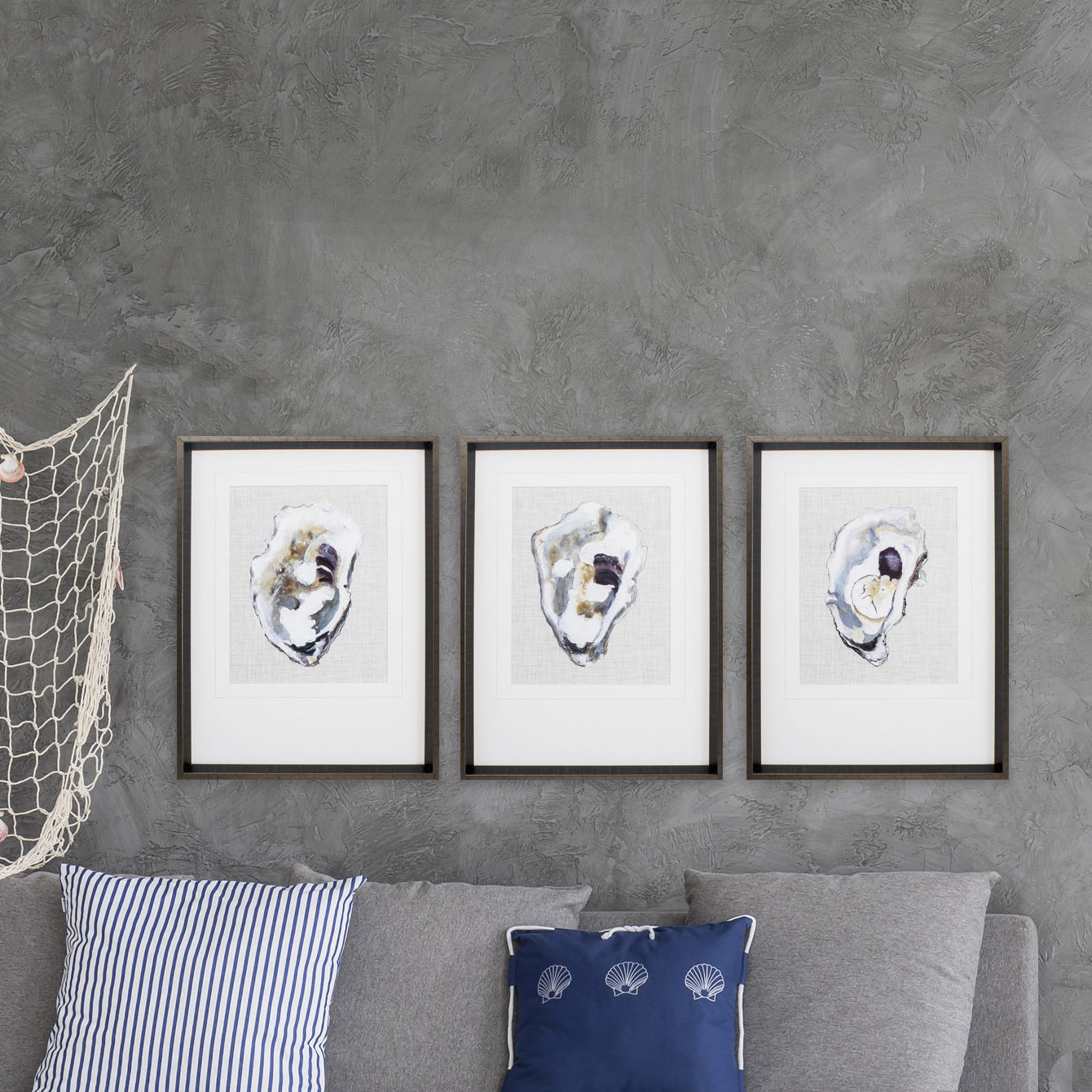 Rosecliff Heights «Oyster Shell Study», ensemble de 3 reproductions ...