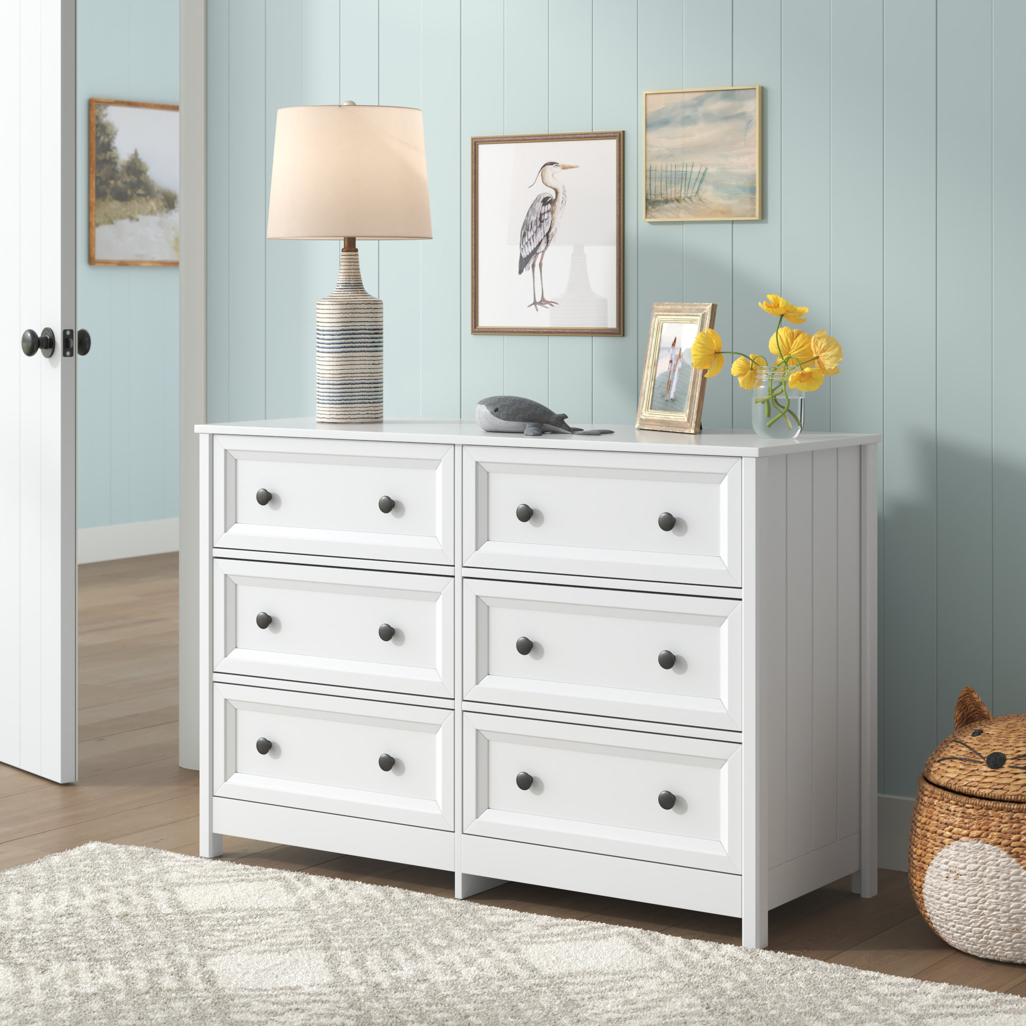 Sand & Stable™ Baby & Kids Ernie 6 Drawer 47'' W Double Dresser ...