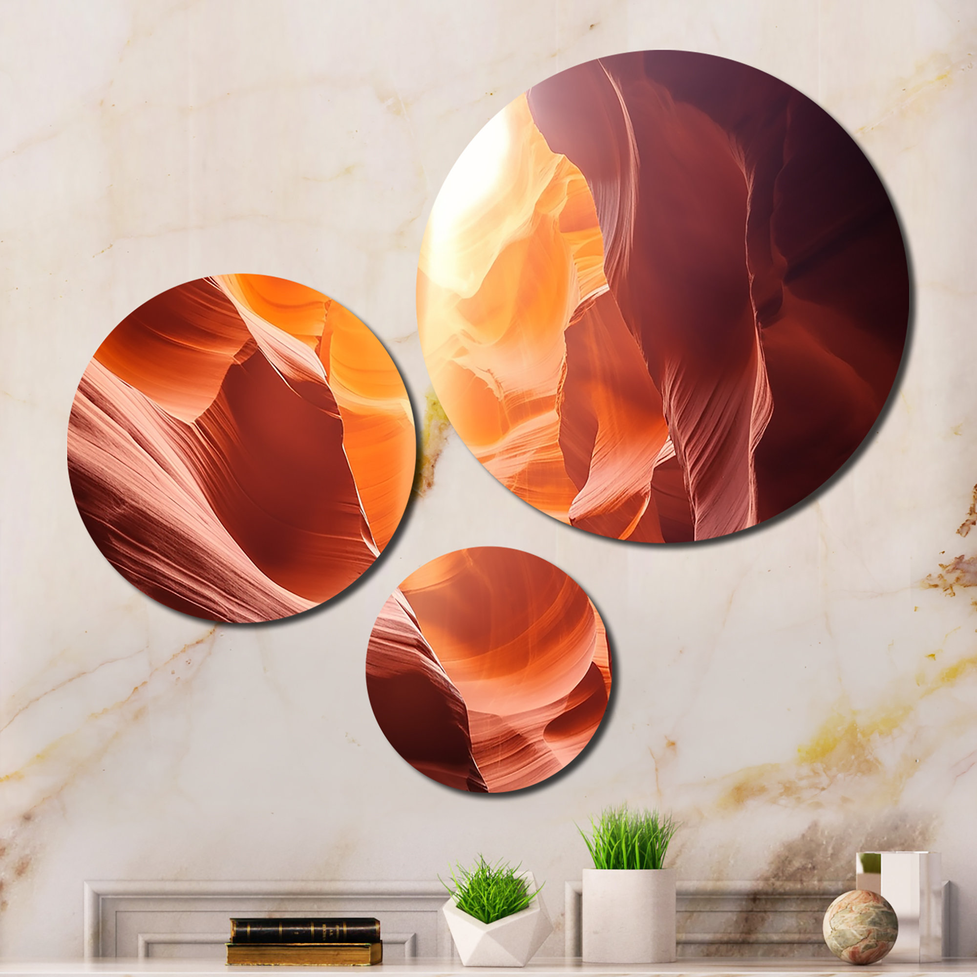 Design Art 3 Canyon Antelope Harmony III Wall Decor Set Metal | Wayfair
