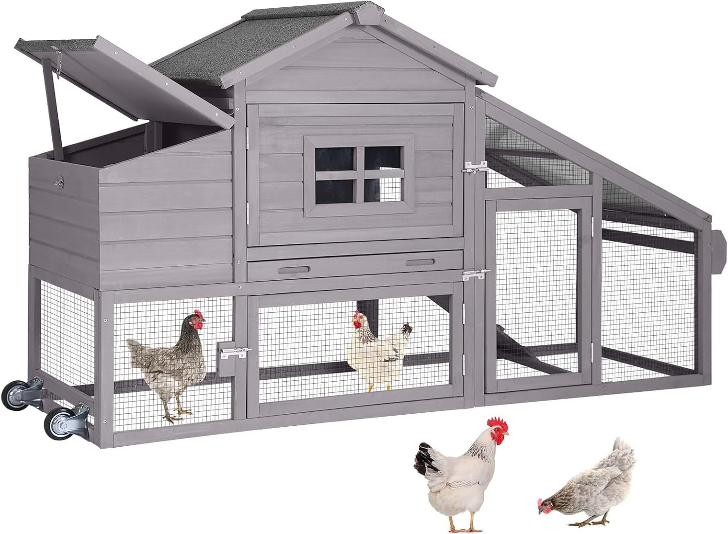 Tucker Murphy Pet™ Chicken Coop Mobile Hen Coop, Large Poultry Cage ...