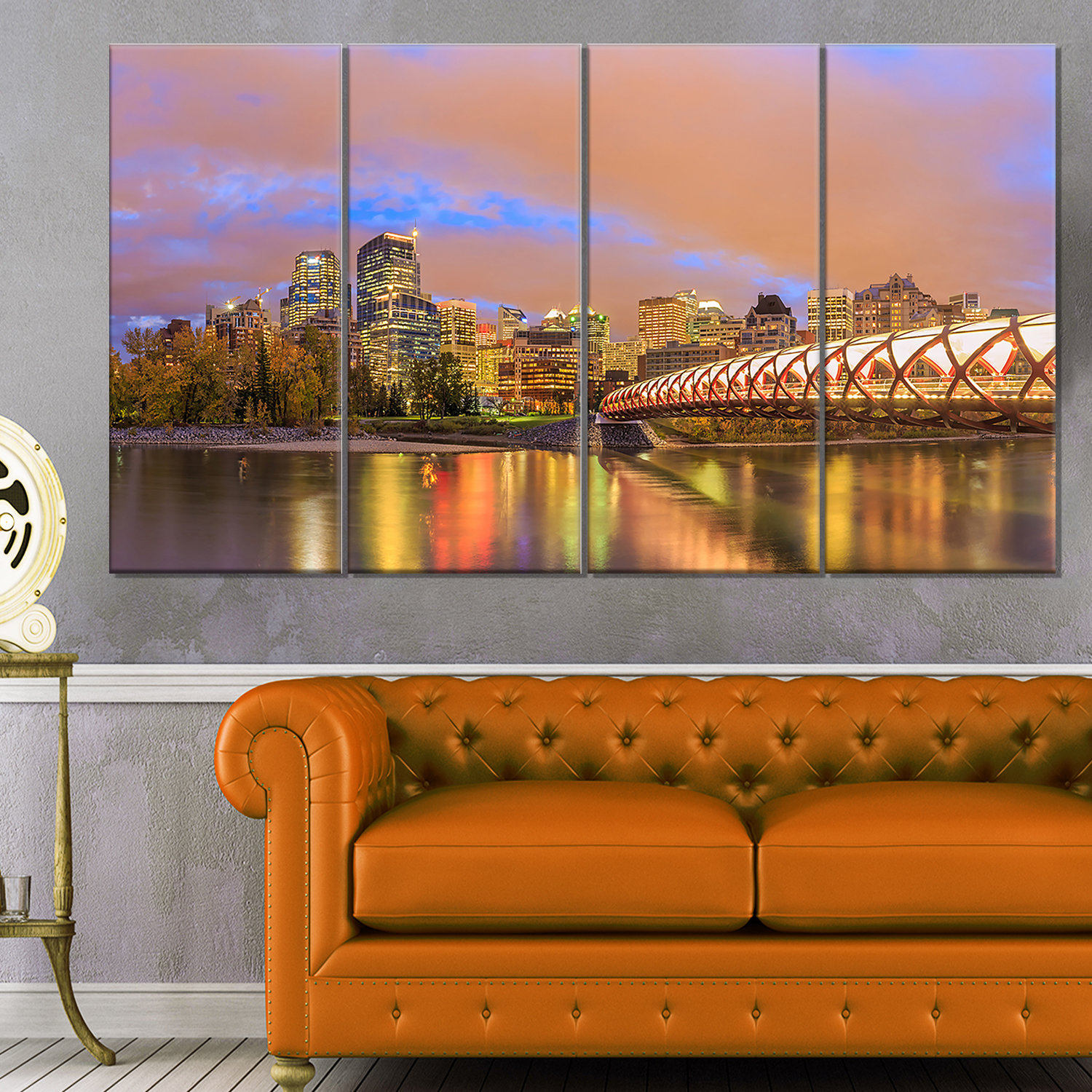 Design Art Calgary at Night - Cityscape 4 Piece Photographic Print on ...