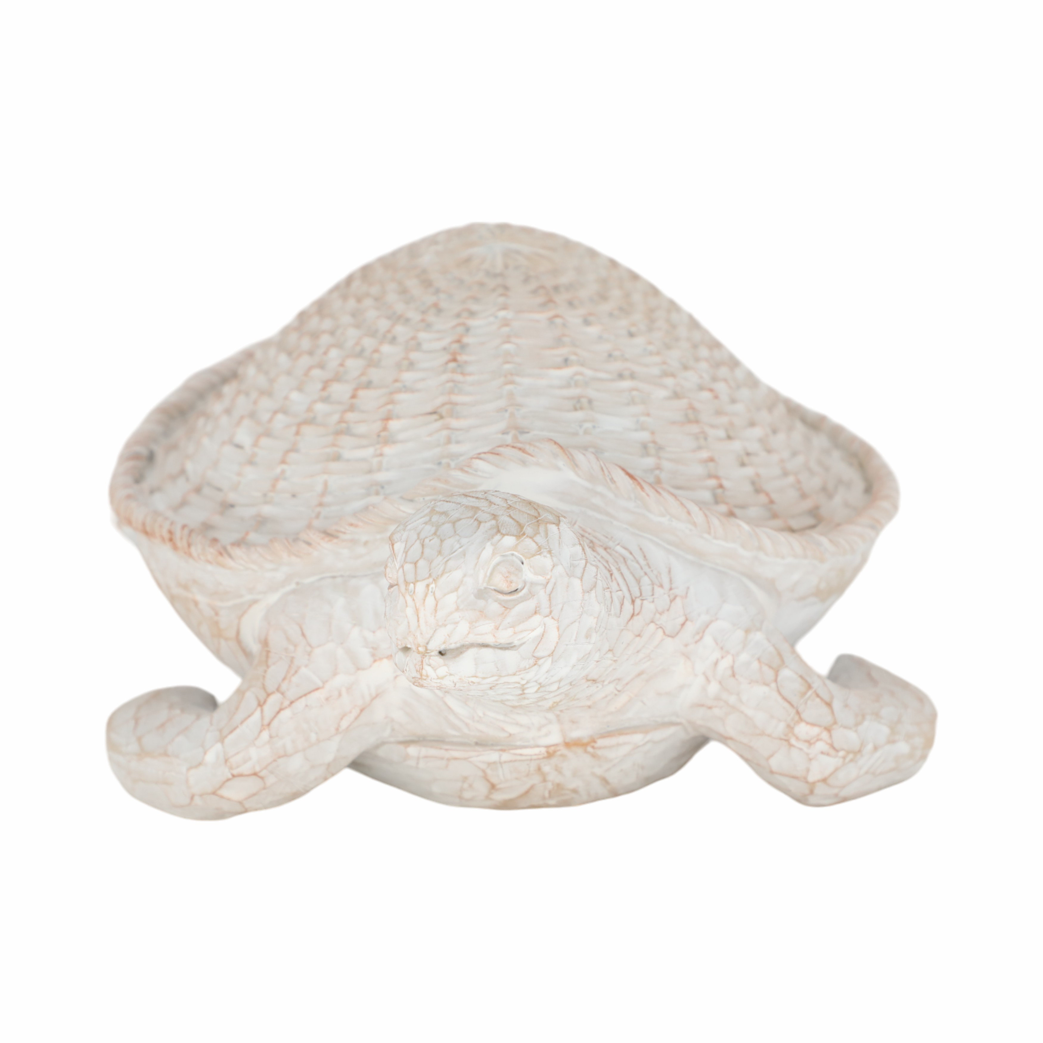 Bayou Breeze White Distressed Ceramic Turtle Figurine - Contemporary ...