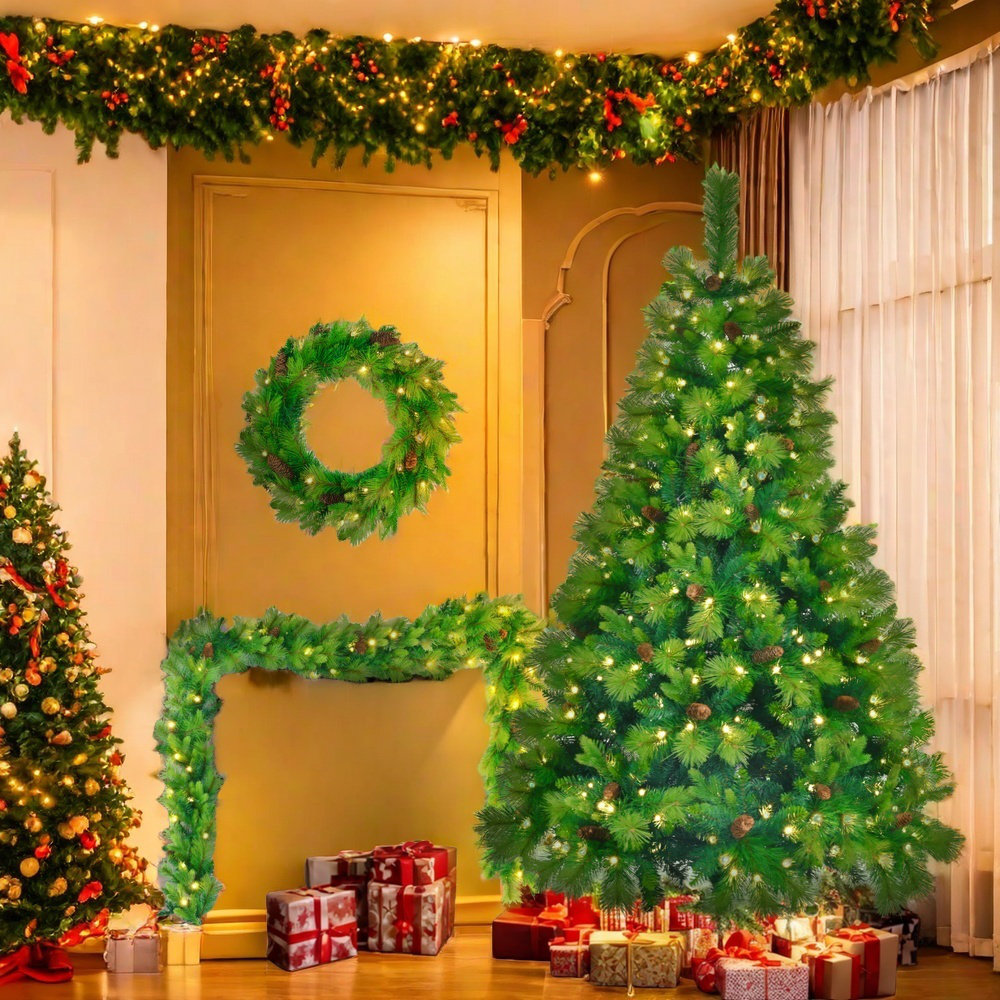 House of Hampton® House of Hampton 6ft Pine Tree with Clear Lights ...