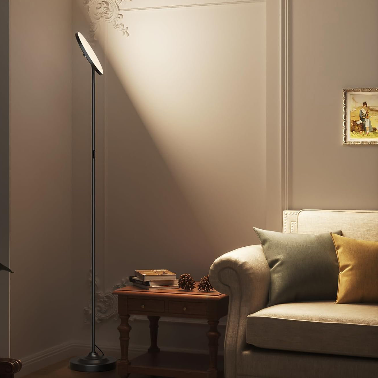 Ivy Bronx Stepless Dimming Color Changing Torchiere Floor Lamps With ...