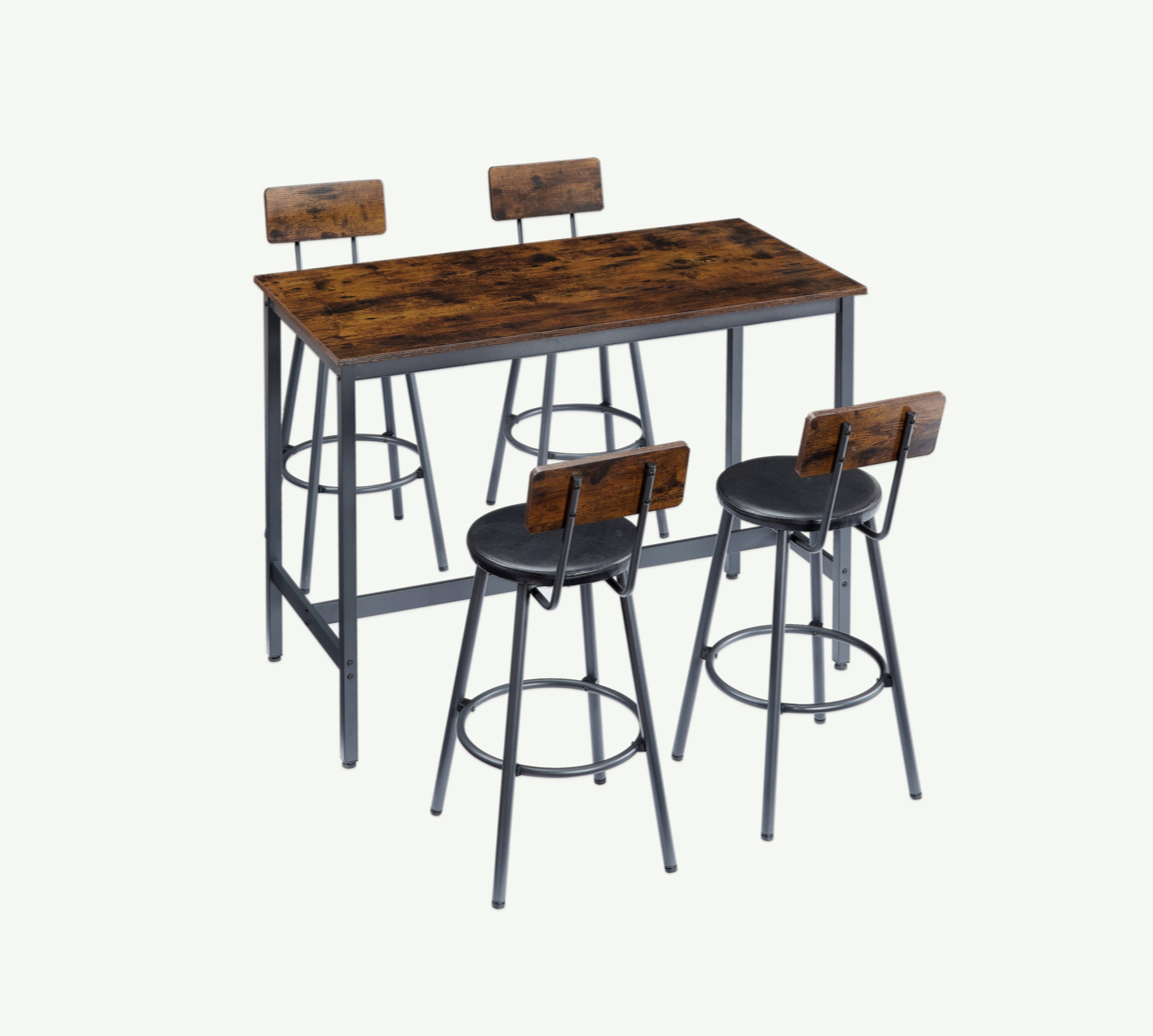House of Hampton® Pub High Dining Table 5 Piece Set, Industrial Style ...
