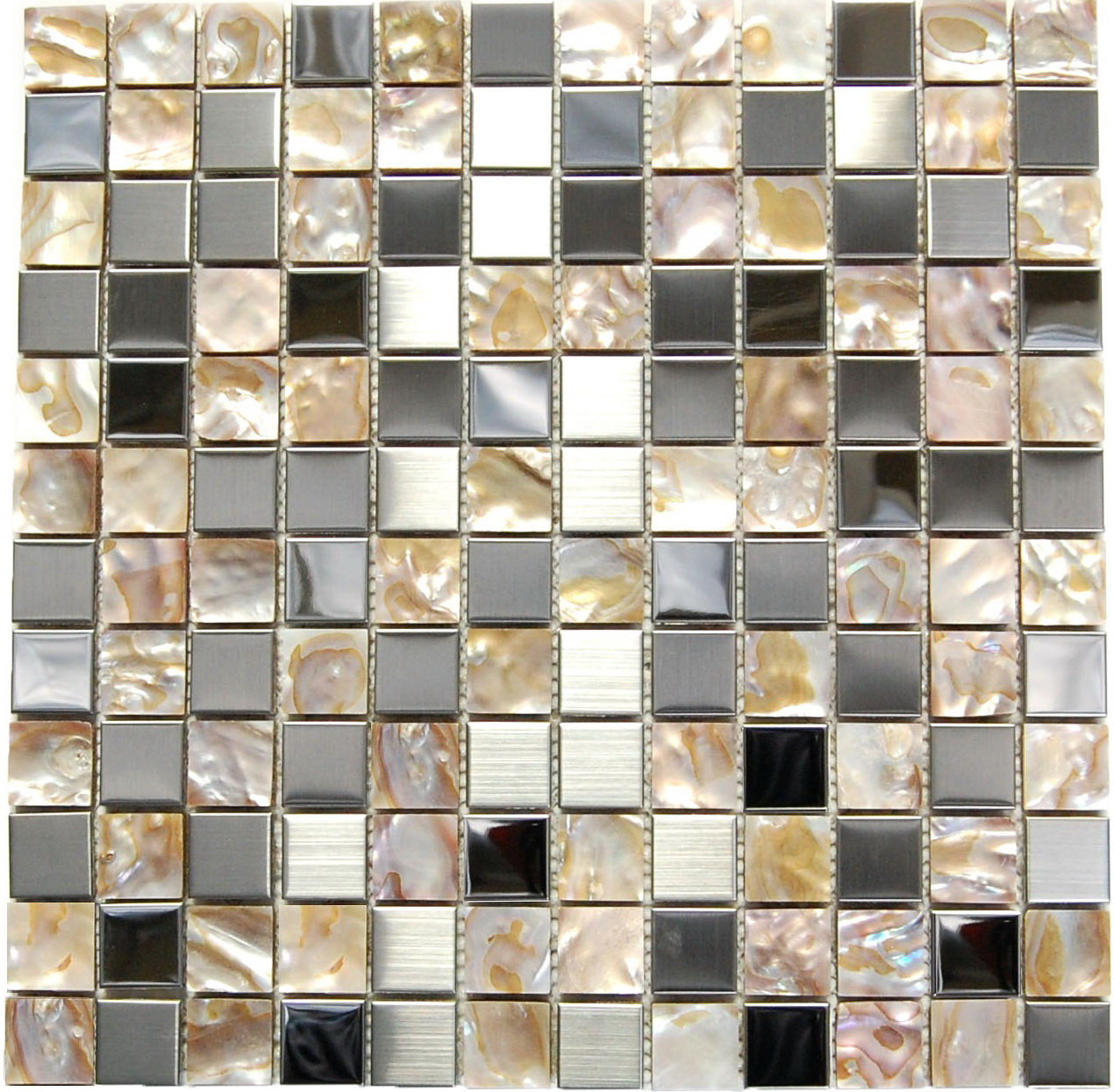 Luxsurface 1" x 1" Metal Grid Mosaic Tile | Wayfair
