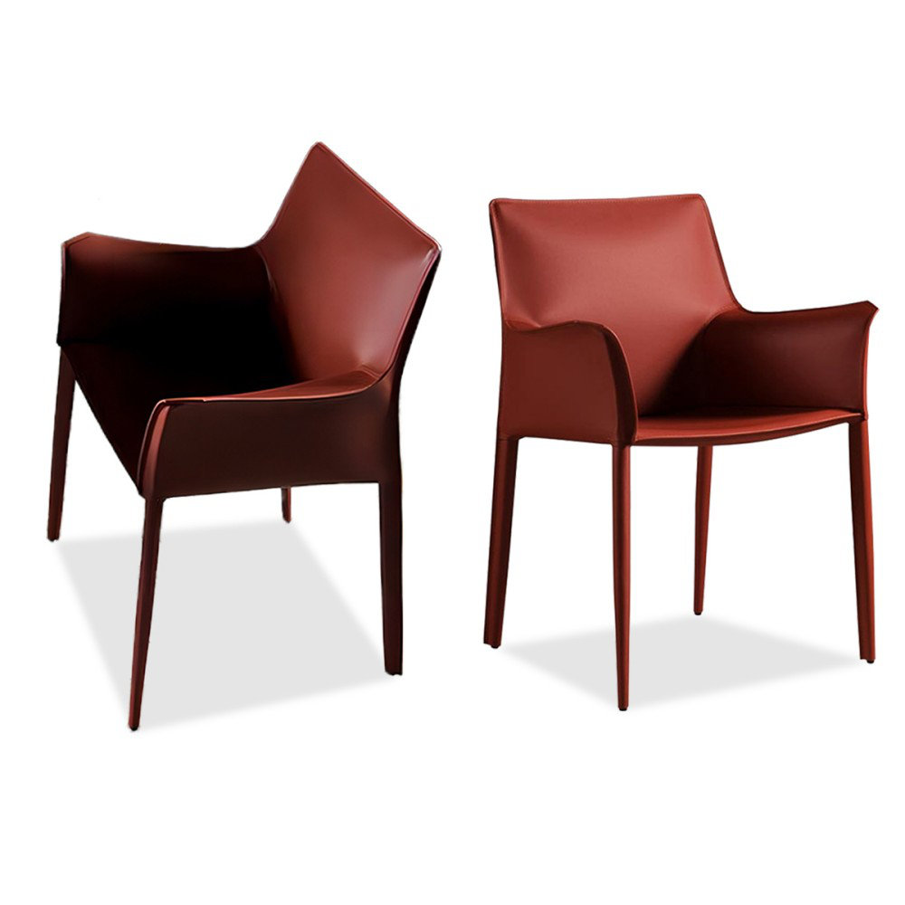 Mass Furni Red Solid back side Chair(Set of 2) - Wayfair Canada