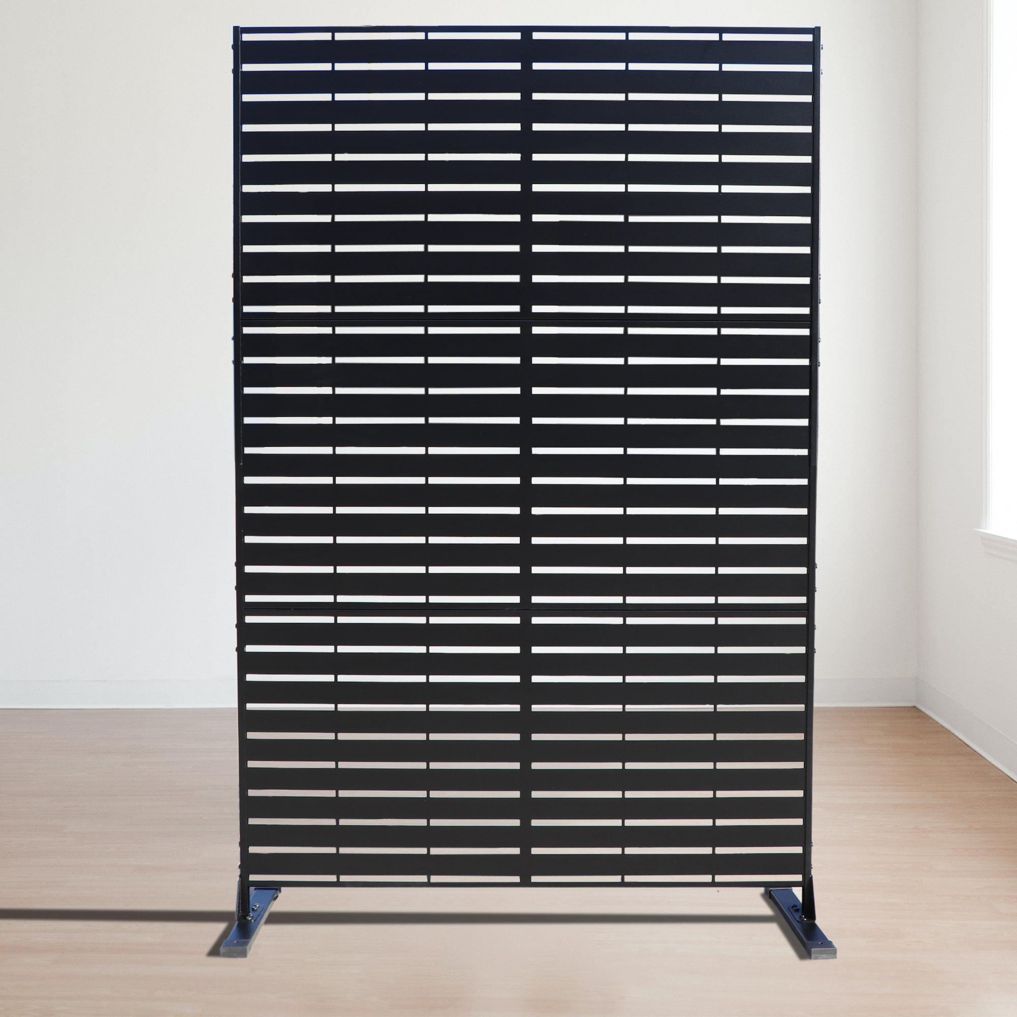 Kozyard Metal Privacy Screen Decorative Outdoor Divider with Stand ...