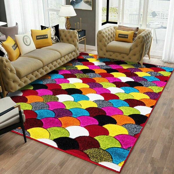 Metro Lane Vibrant Hand-Carved Multi-Colored Rugs - Luxuriously Soft ...