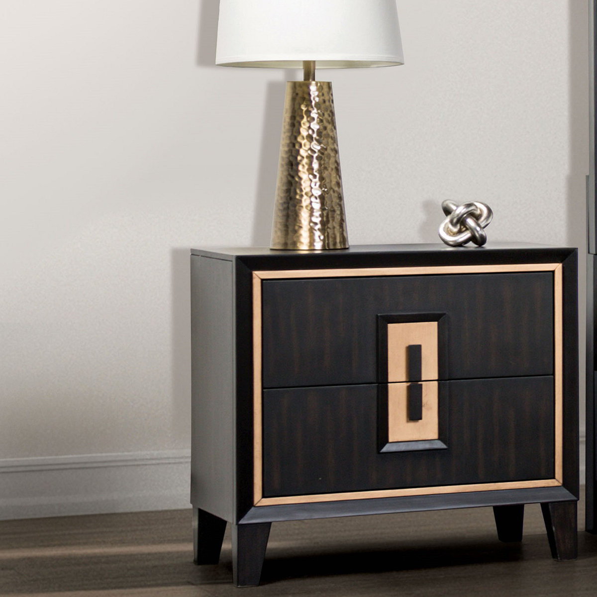 Everly Quinn Modern Bedside Table Bedroom Furniture 1Pc Nightstand ...